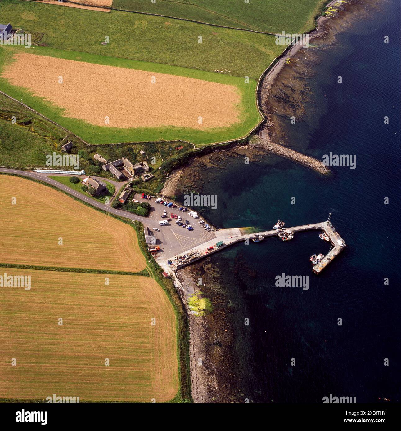 Aerial view of Ferry Terminal at Tingwall, Mainland Orkney, Orkney ...