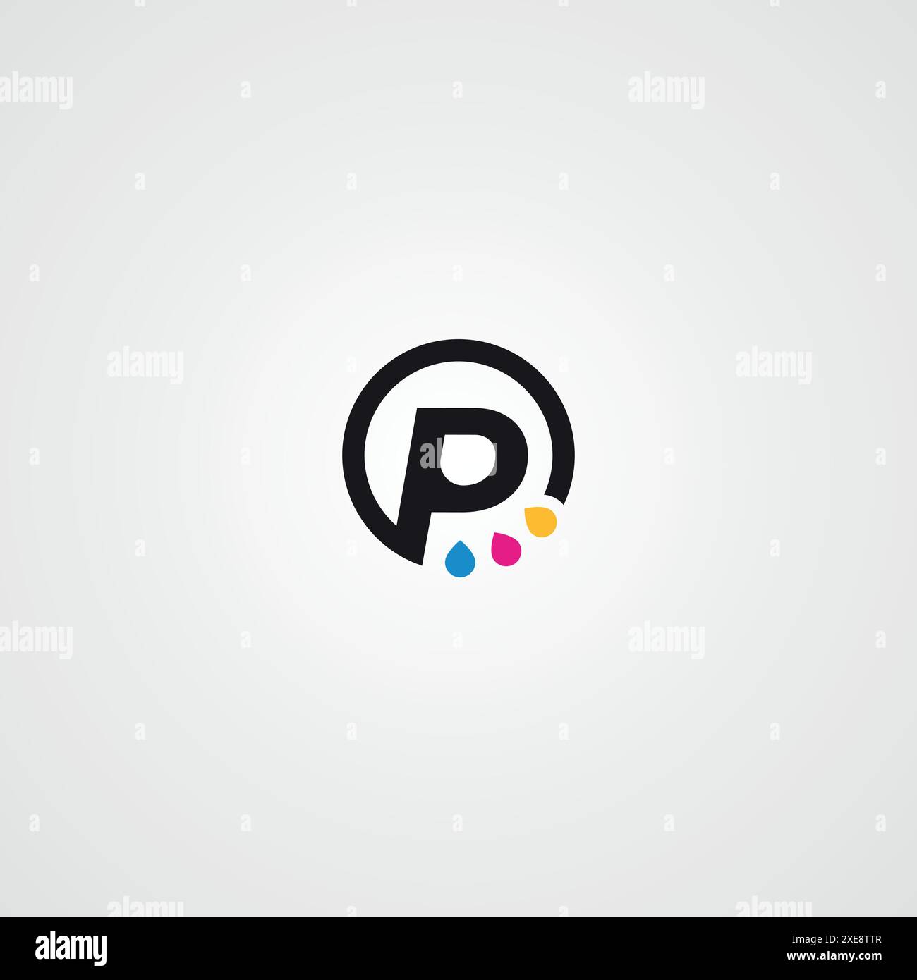 Letter P Printing Logo Vector Template Stock Vector Image & Art - Alamy