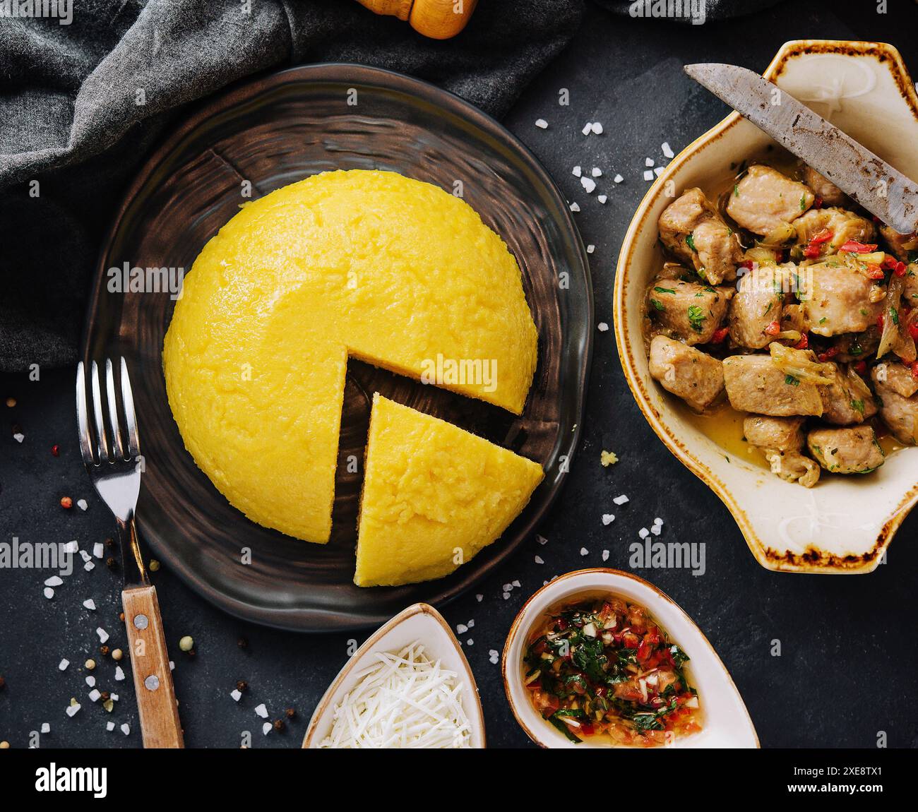 Top view cooked cornmeal hi-res stock photography and images - Alamy