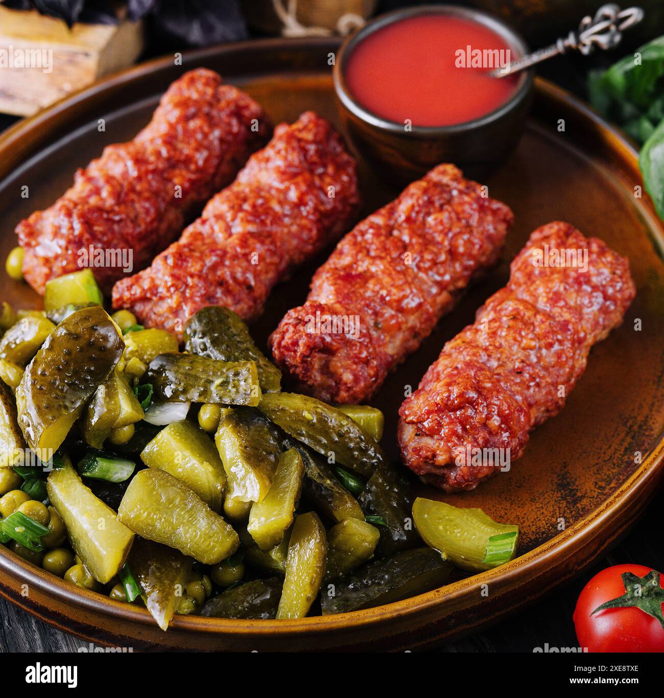 Meat rolls mititei or mici traditional romanian food Stock Photo - Alamy