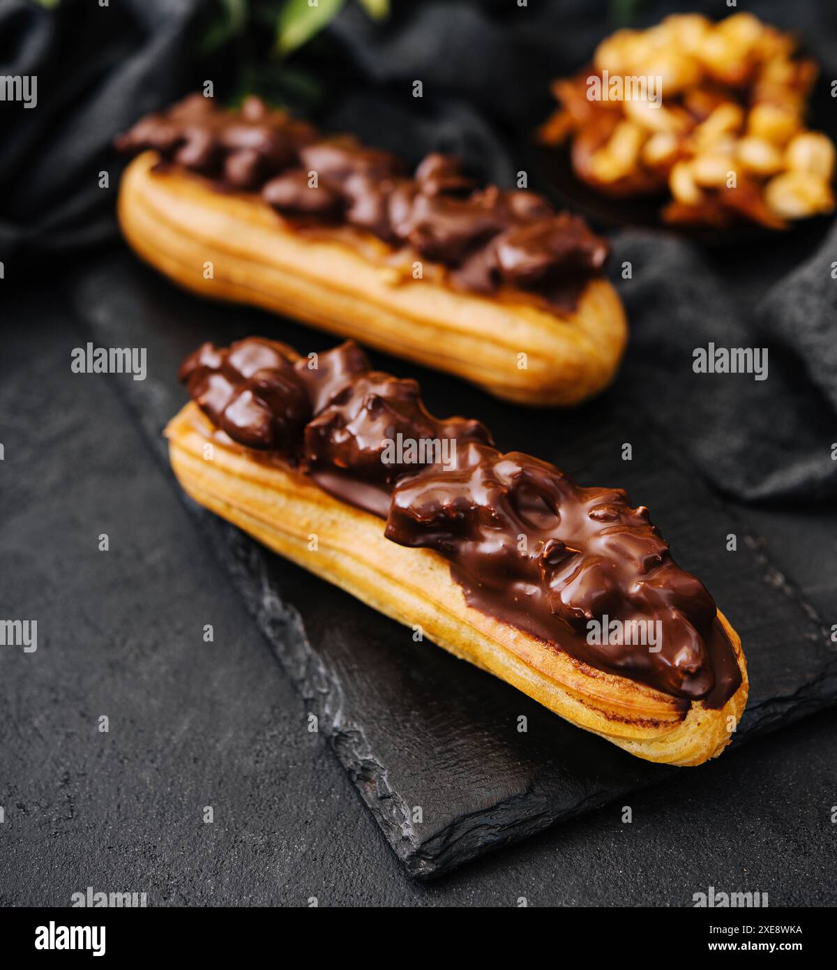 Board eclairs custard on hi-res stock photography and images - Alamy