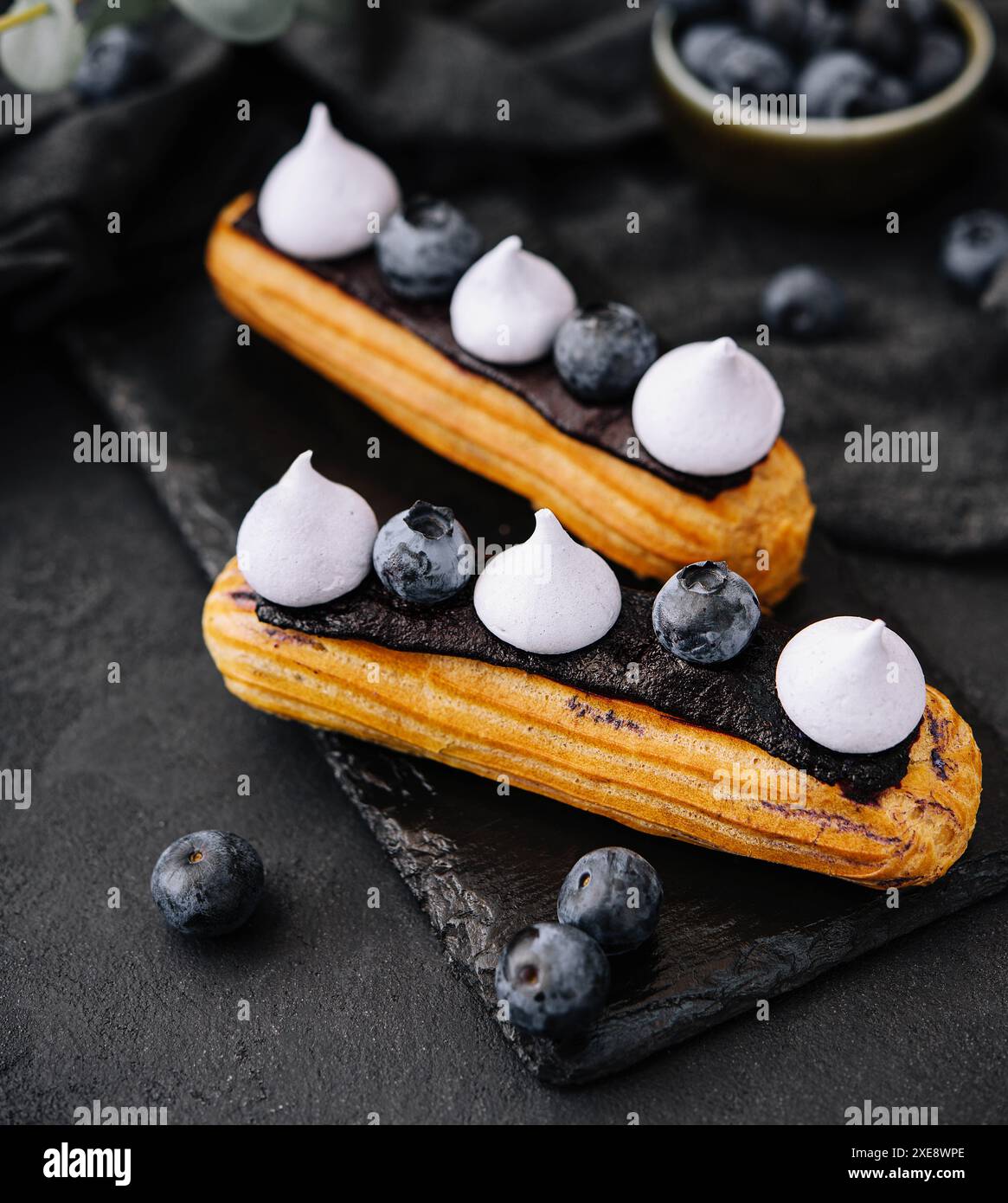 Board eclairs custard on hi-res stock photography and images - Alamy