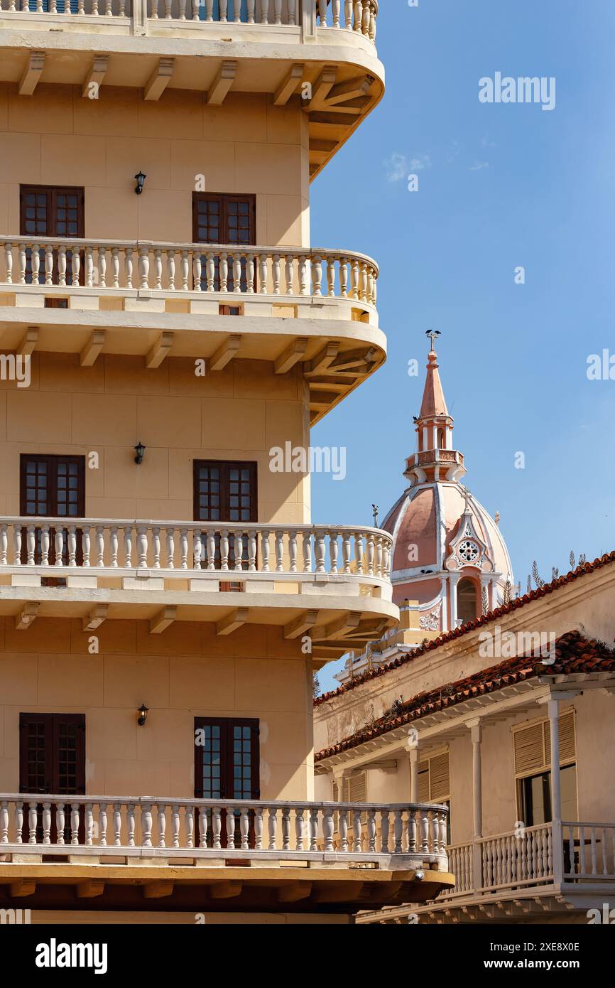 Heritage town Cartagena de Indias, beautiful colonial architecture in ...