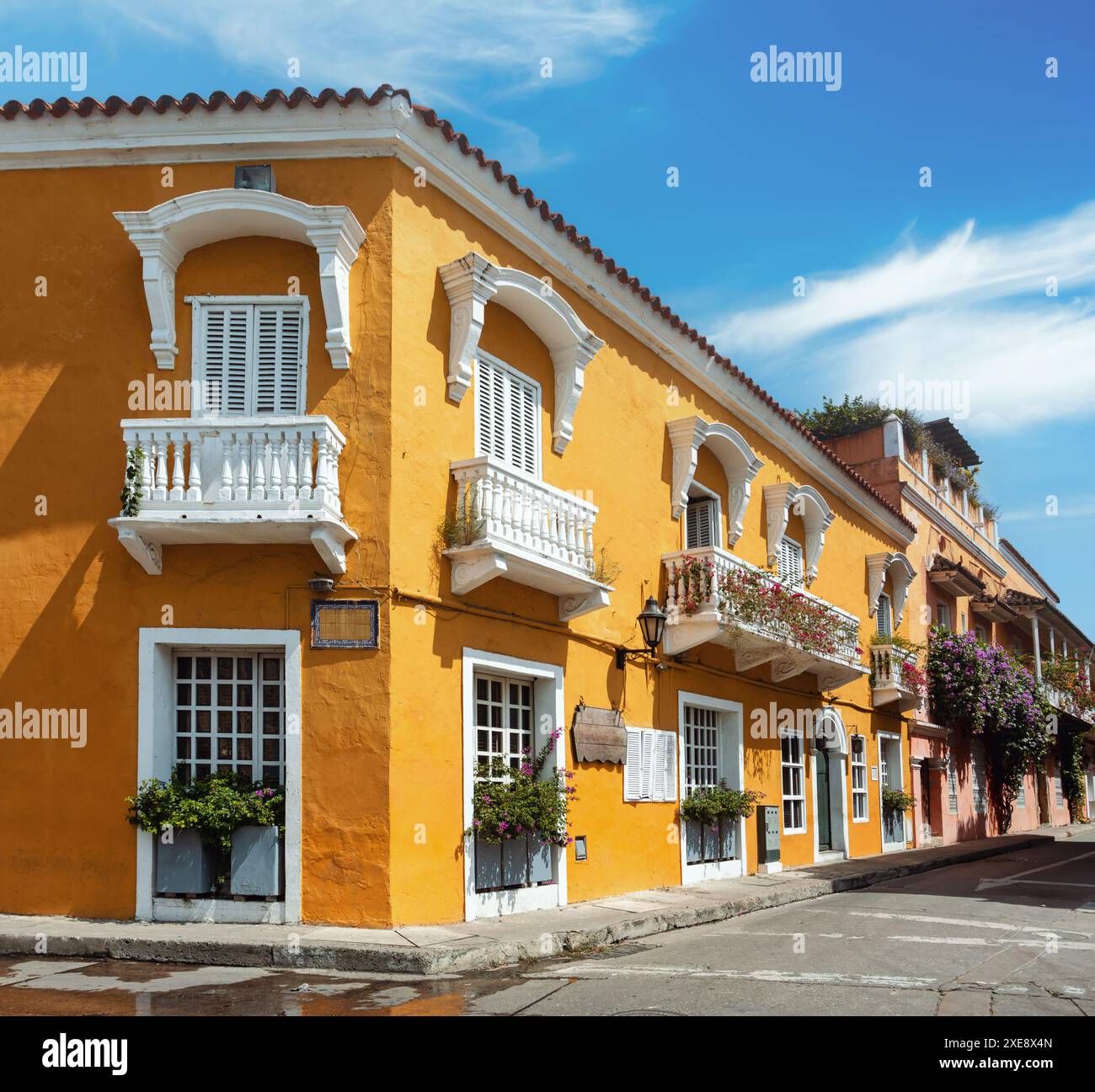 Heritage town Cartagena de Indias, beautiful colonial architecture in ...