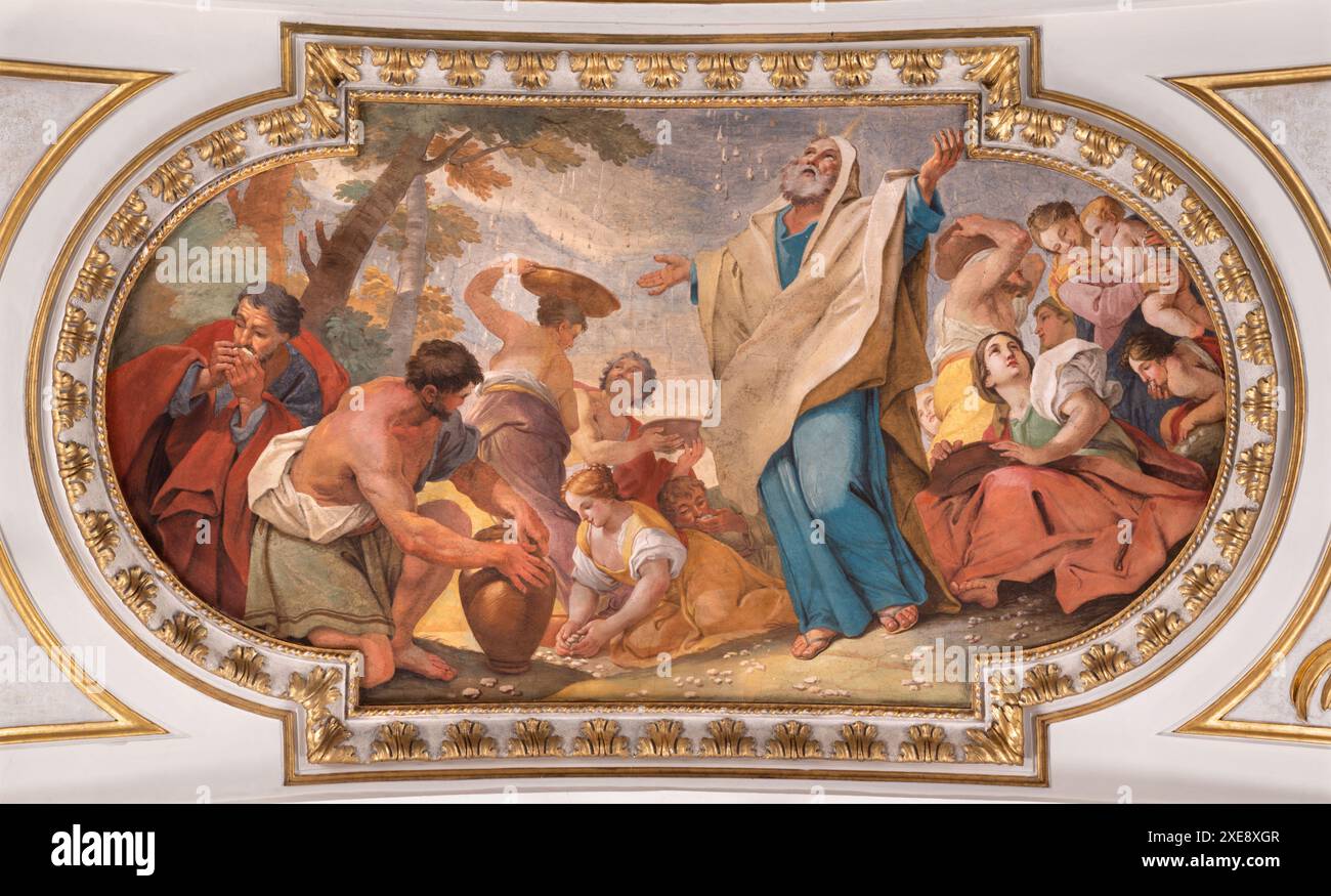 ASSISI, ITALY - MAY 17, 2024: The baroque fresco of The Moses and Jews ...