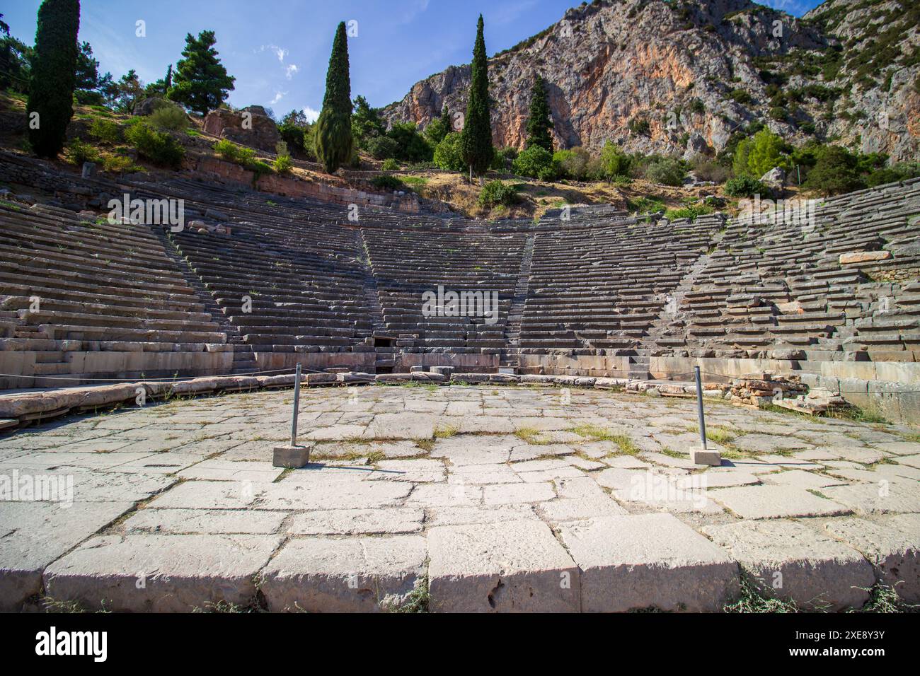 Ancient amphitheater of Delphi. Famous Archaeological site in Greece ...