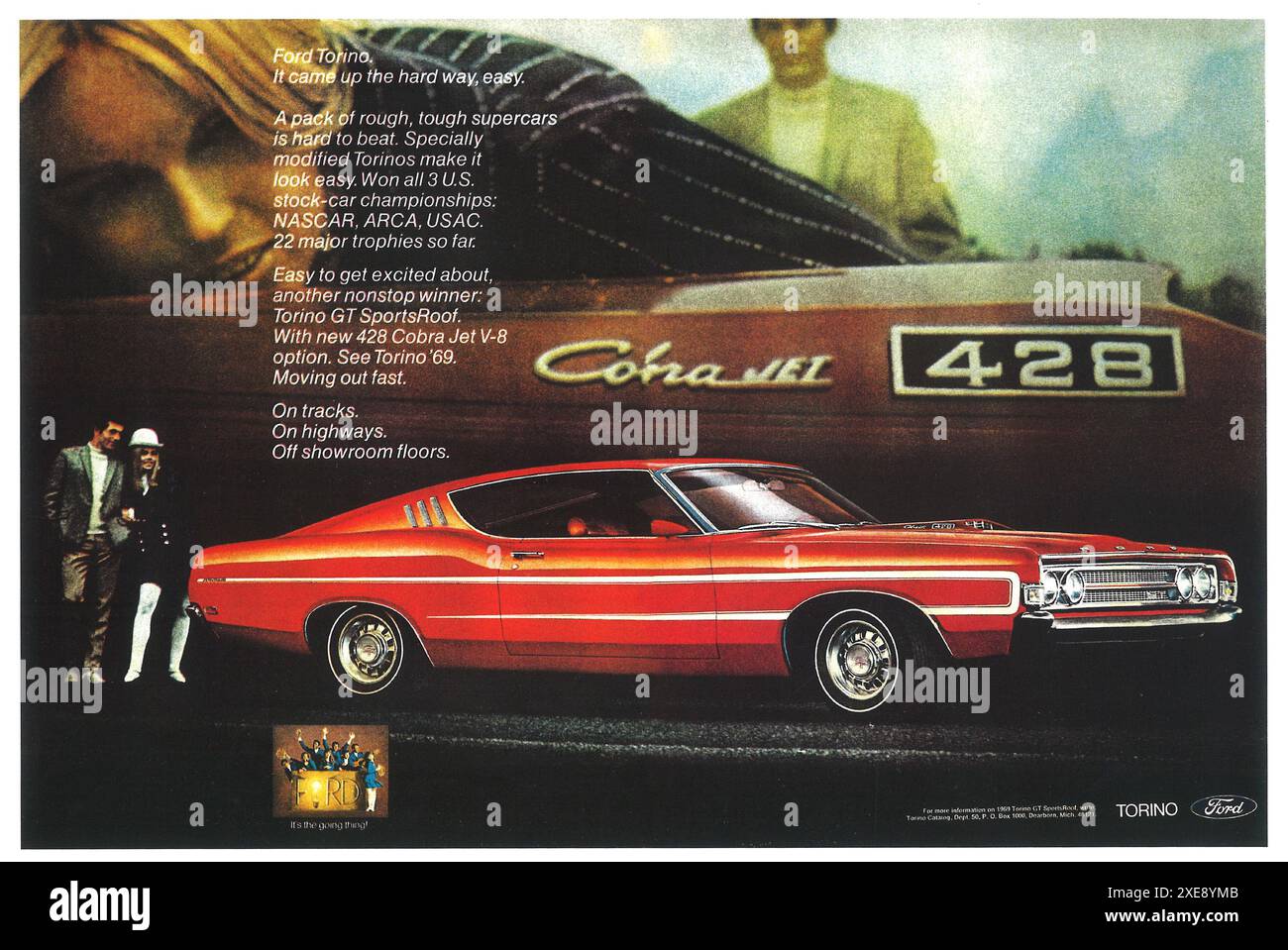 1969 Ford Torino Cobra GT 428 Cobra Jet V-8 ad Stock Photo - Alamy