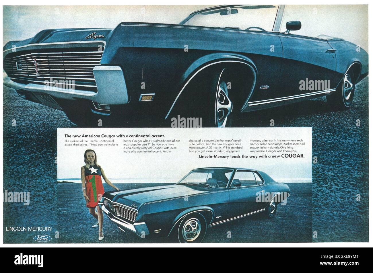 1969 Mercury Cougar convertible ad Stock Photo - Alamy