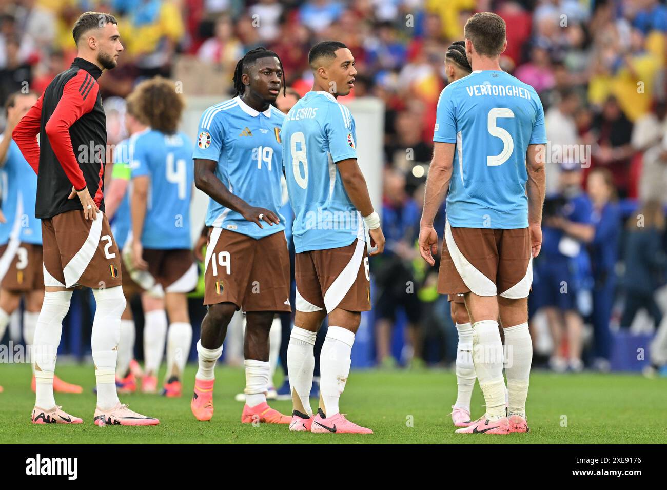 Stuttgart, Germany. 26th June, 2024. players of Belgium with Zeno ...