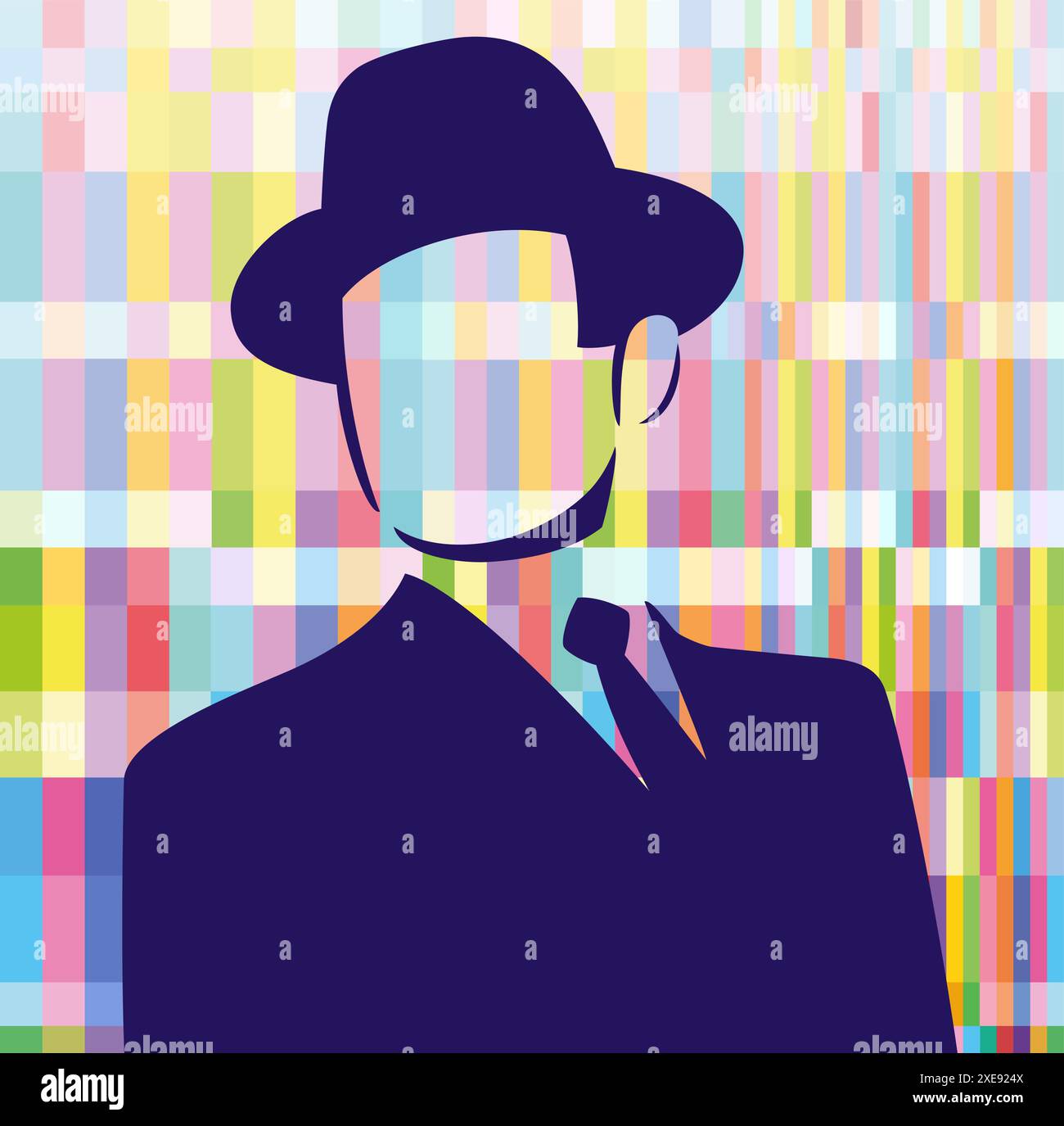 Old man in hat silhouette Stock Vector Images - Alamy