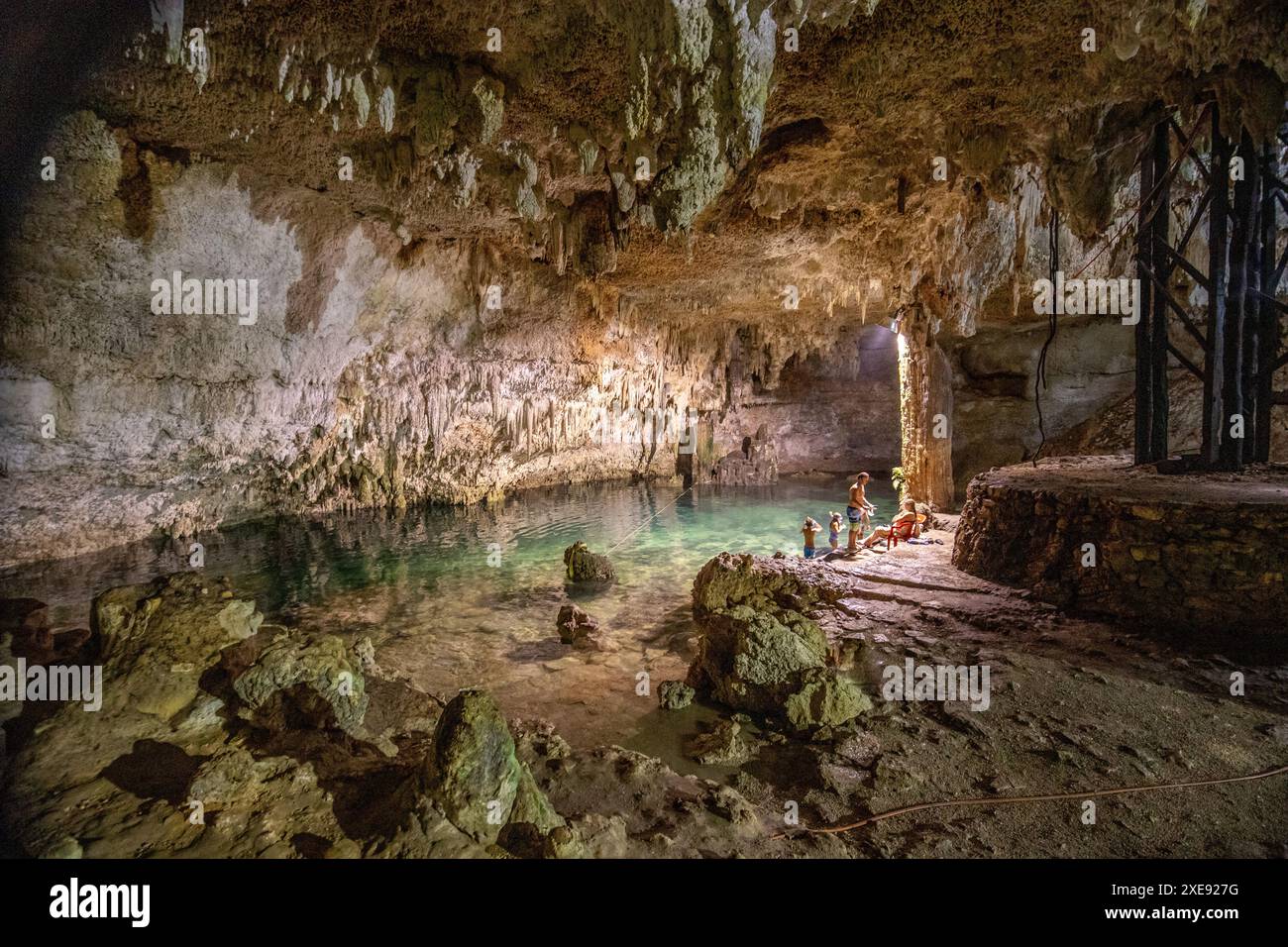 Cenote, a natural pit, or sinkhole with groundwater in Yucatan, Mexico ...