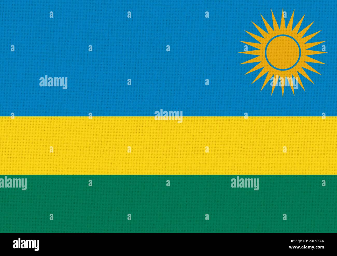 Flag of Rwanda. Rwanda flag on fabric surface. Fabric Texture. National ...