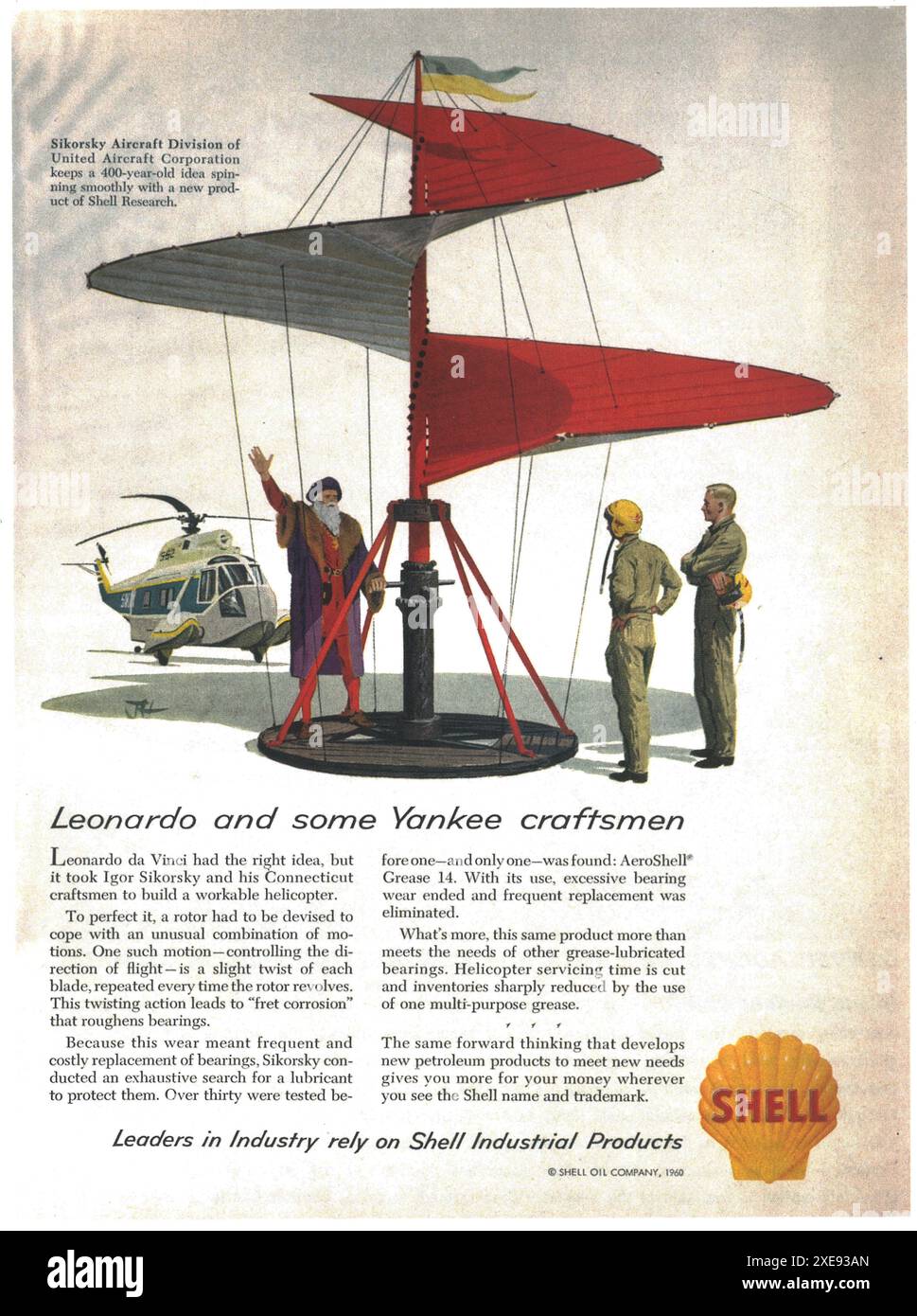 1961 Shell industrial products ad - Leonardo da Vinci and craftsmen ...