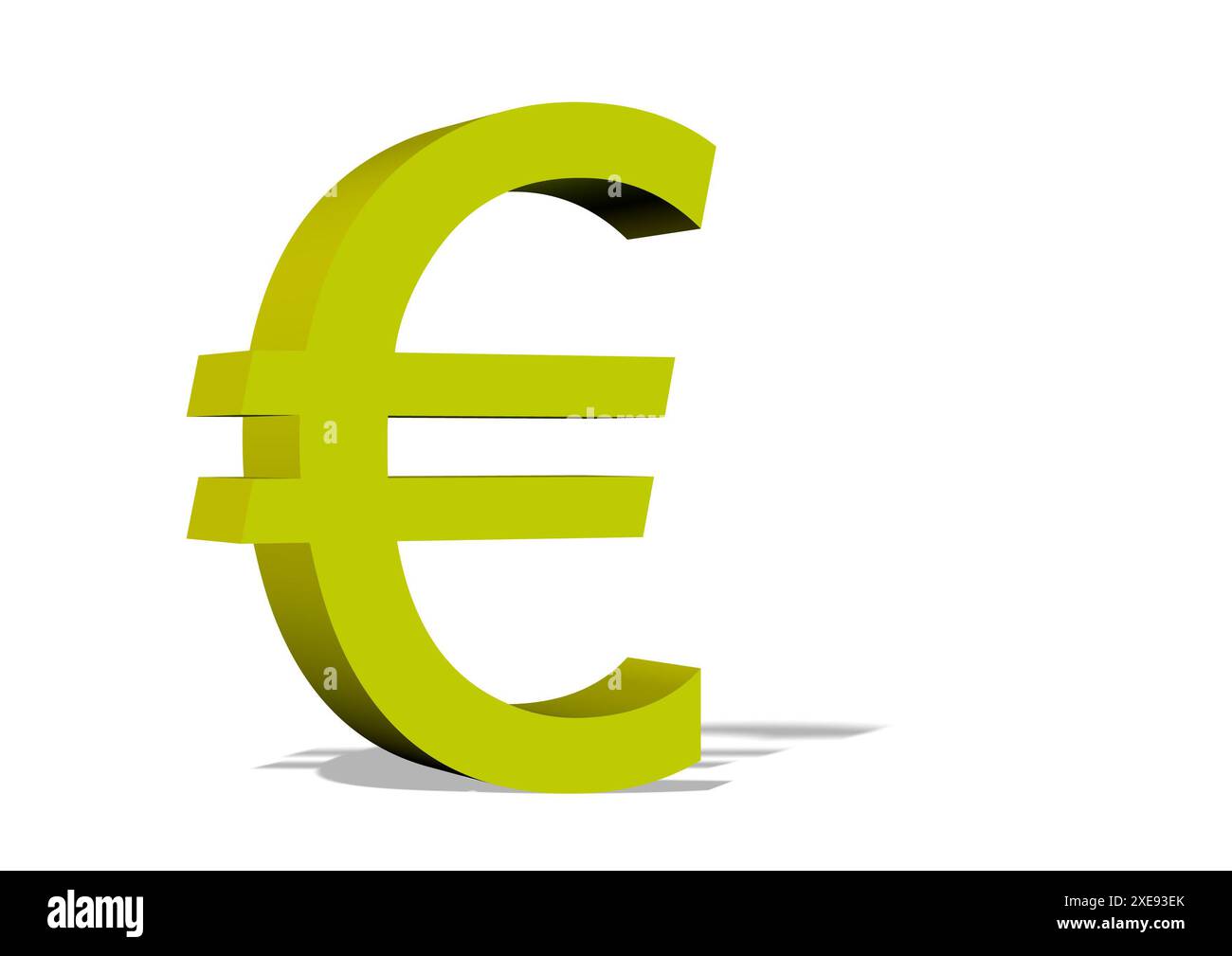 Yellow euro symbol against a white background Stock Photo - Alamy