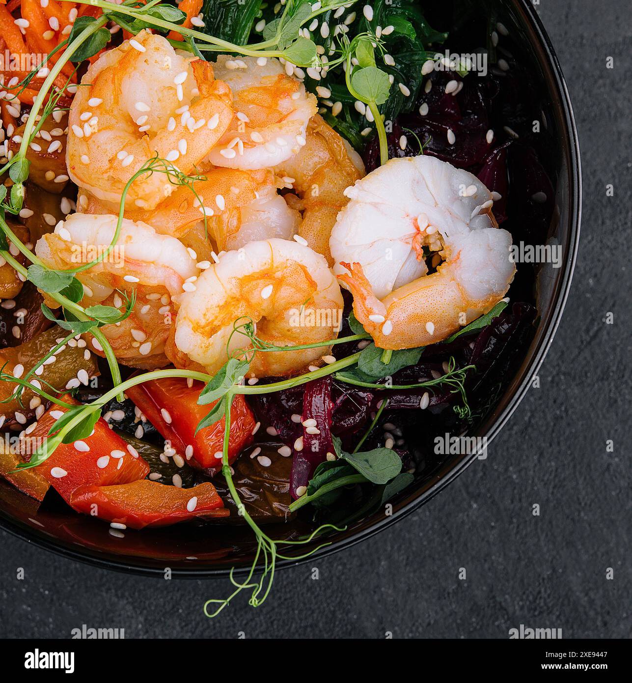 Poke bowl shrimps vegetables hi-res stock photography and images - Alamy