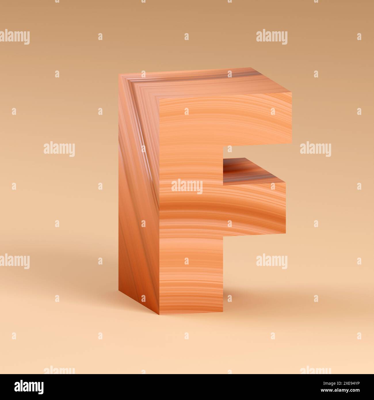 3d alphabet, letters shape made of wood on beige background, 3d render ...