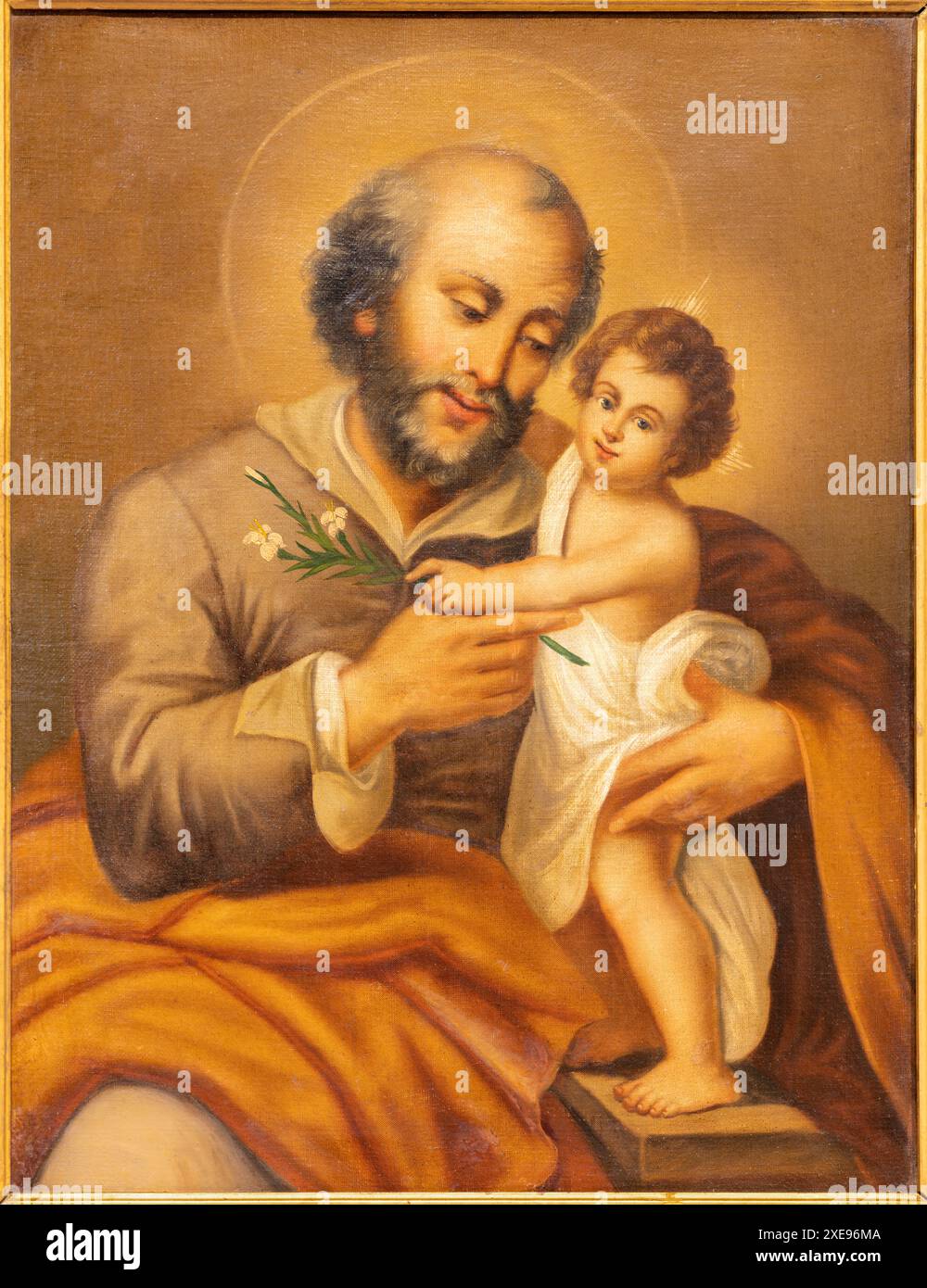 ASSISI, ITALY - MAY 17, 2024: The painting of St. Joseph in the chruch ...