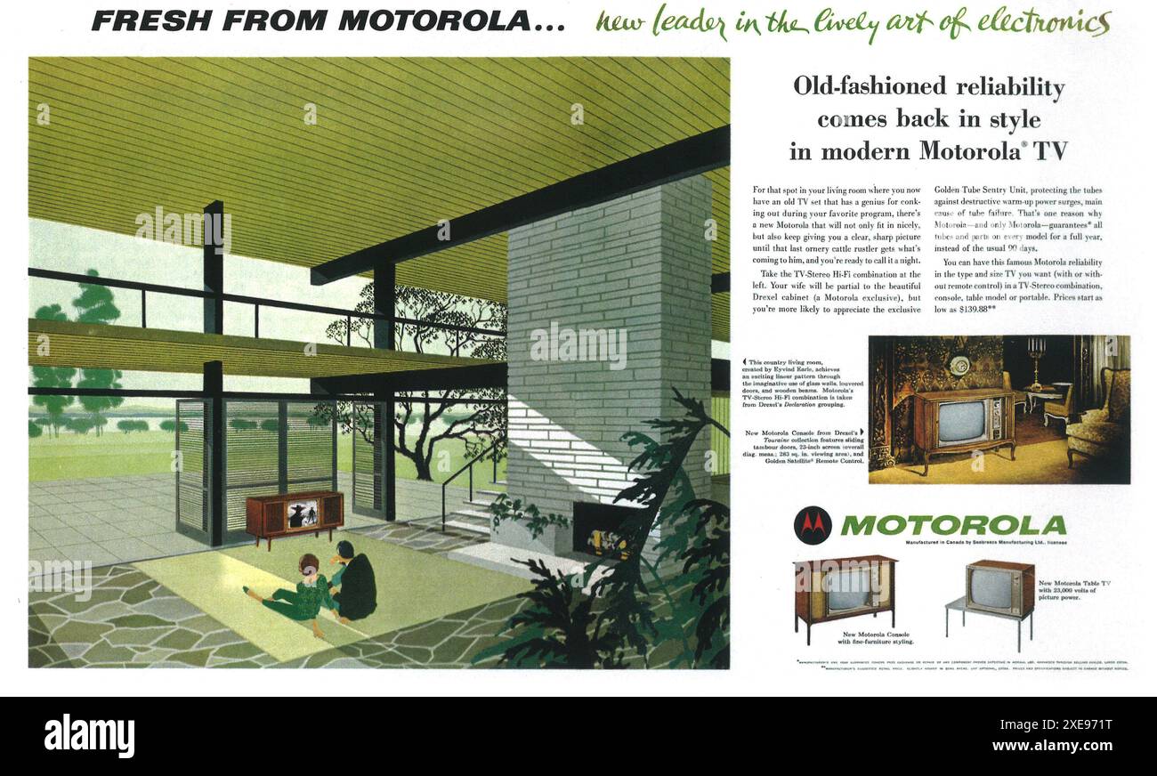 1962 Motorola TV ad with Charles Schridde Art Stock Photo - Alamy