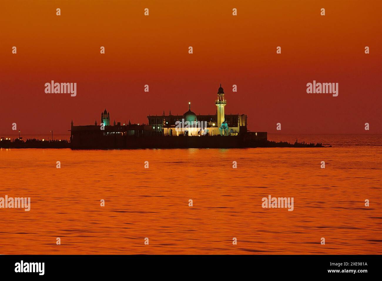India Maharashtra Bombay Mumbai The Haji Ali Mosque at high tide Stock ...