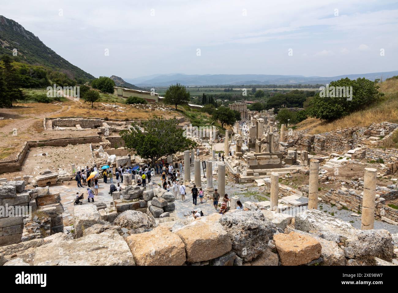 A beautiful view down the main Curetes Street in the ancient ruins of ...