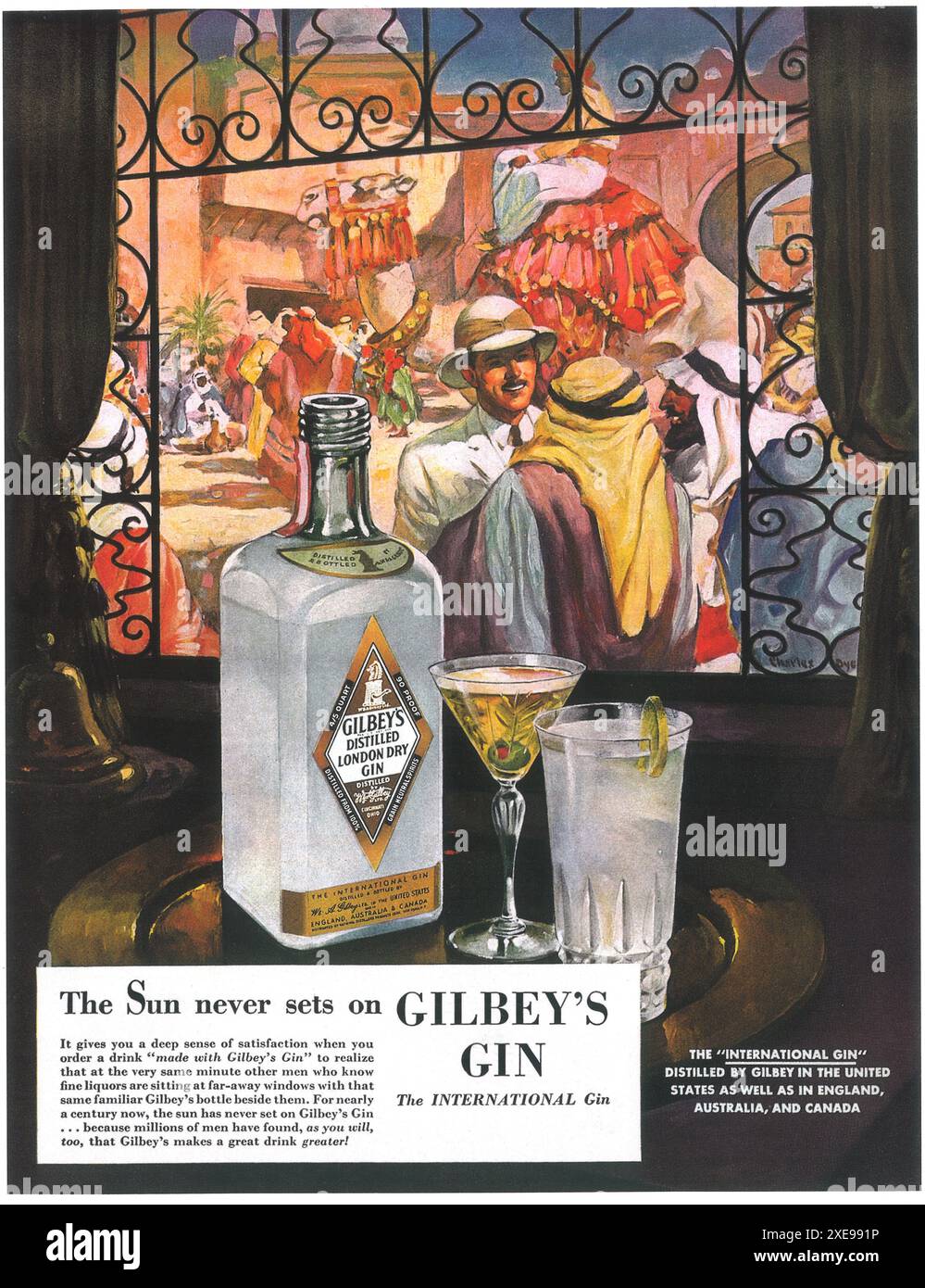 1941 Gilbey's London dry gin ad Stock Photo - Alamy