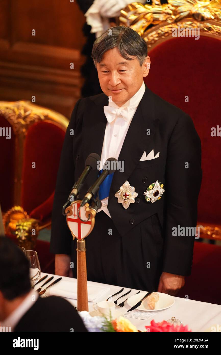 Emperor Naruhito of Japan attends a banquet at the Guildhall, London ...