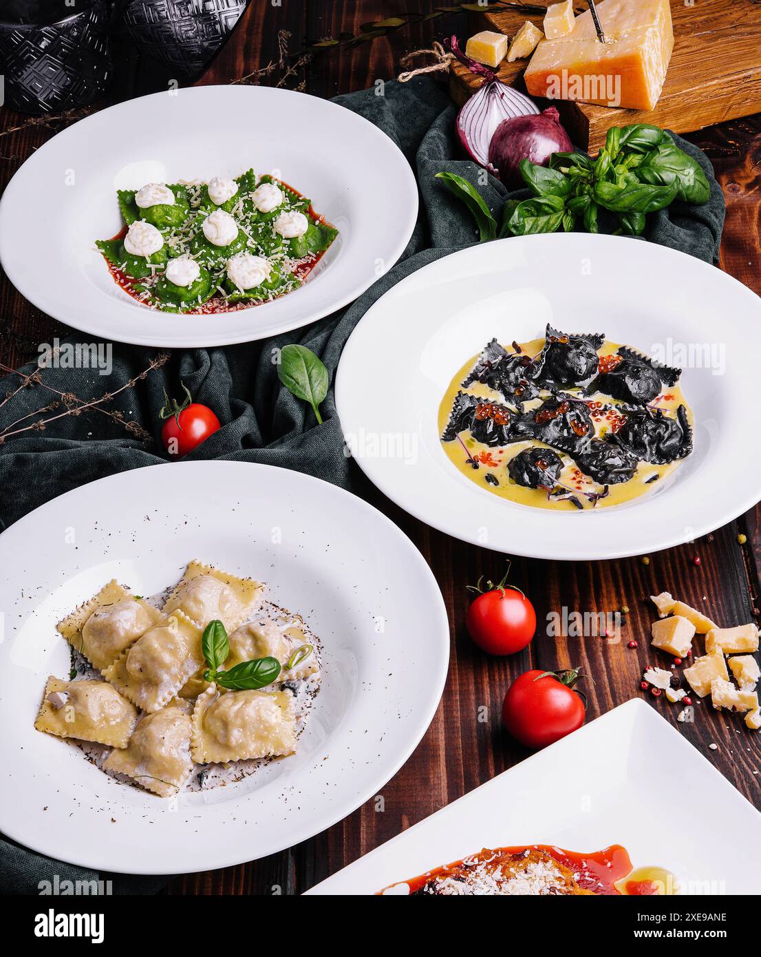 Italian black ravioli seafood hi-res stock photography and images - Alamy