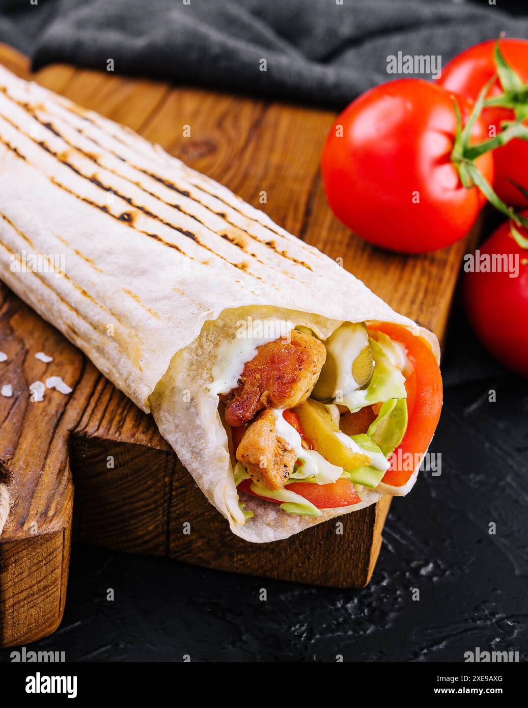 Food shawarma rolled in hi-res stock photography and images - Alamy