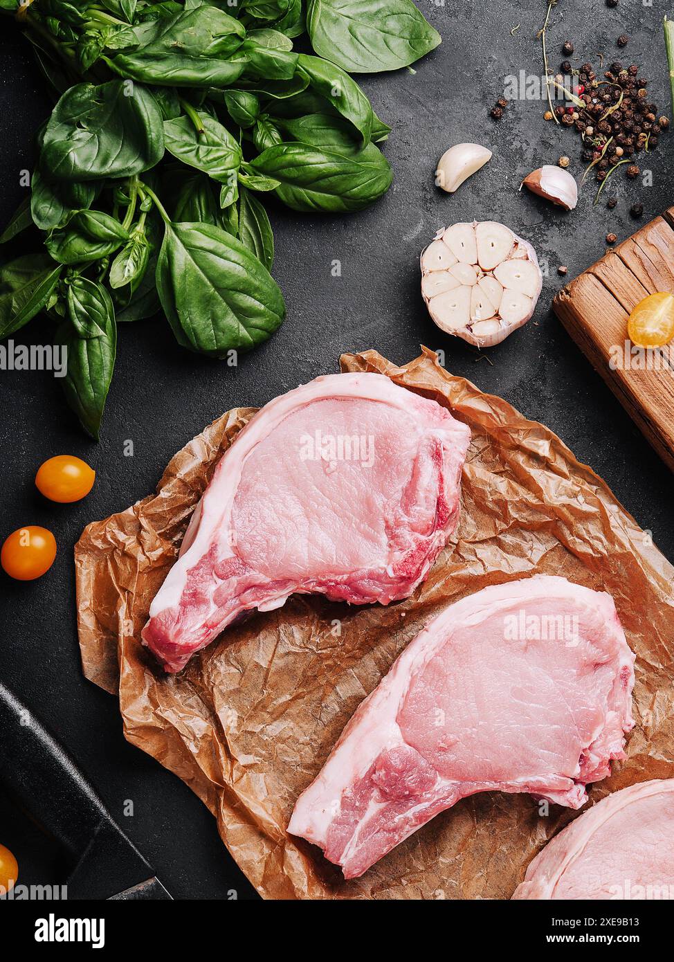 Raw pork steaks hi-res stock photography and images - Alamy