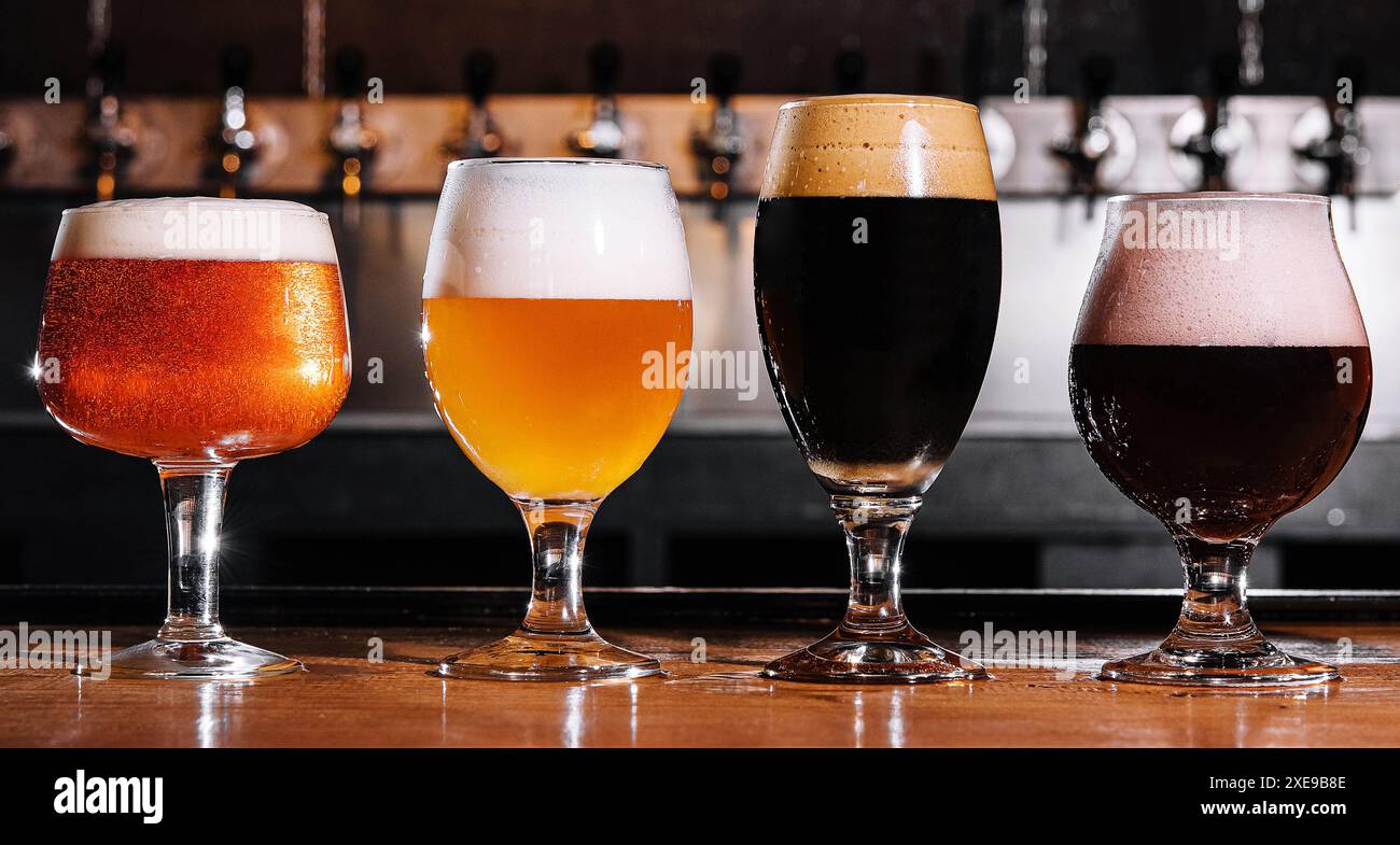 Glasses different beer on hi-res stock photography and images - Alamy