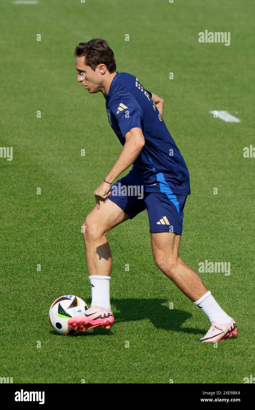 Federico Chiesa of Italy during UEFA Euro 2024 - Italy training session ...