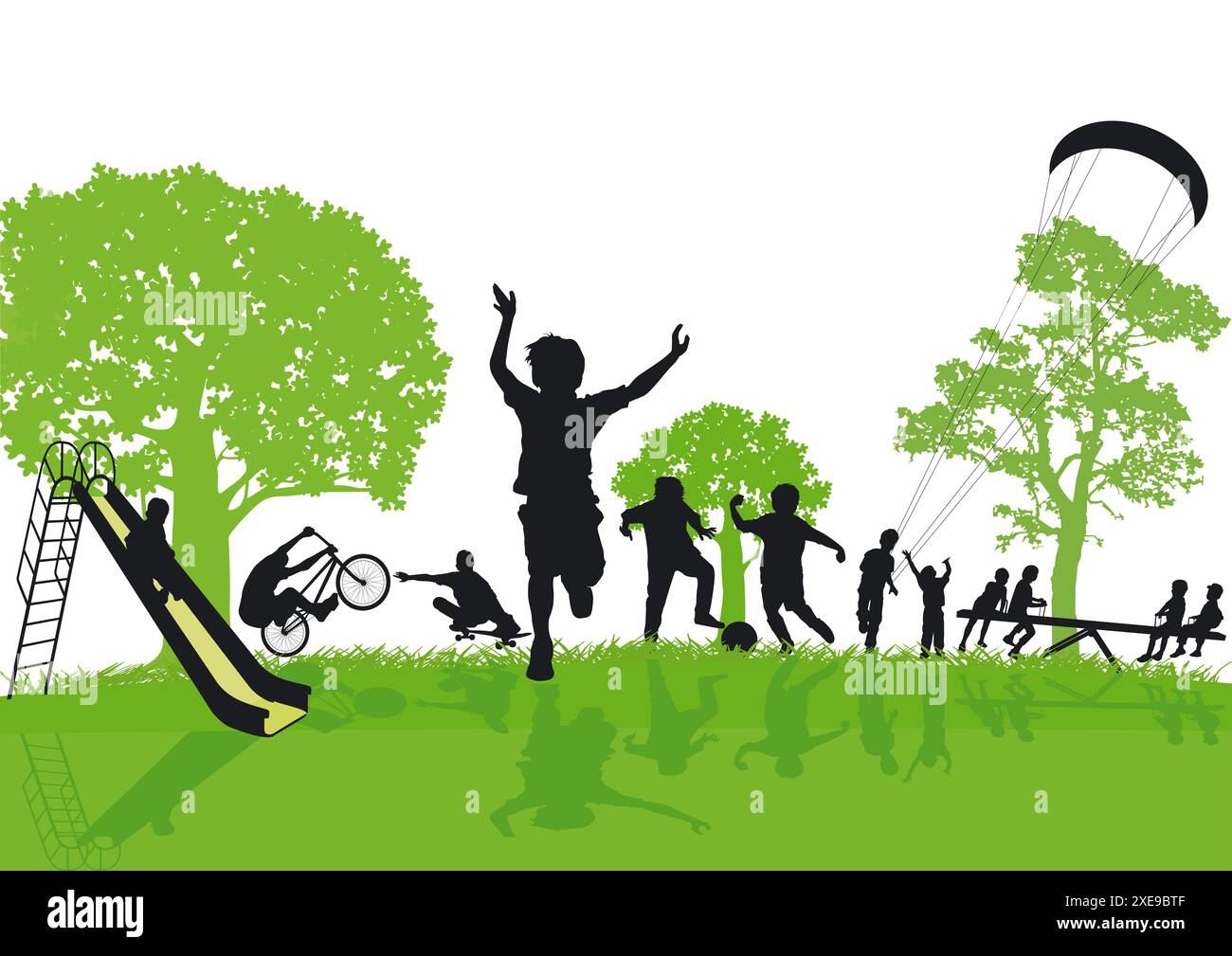 Children play and have fun, illustration Stock Photo - Alamy