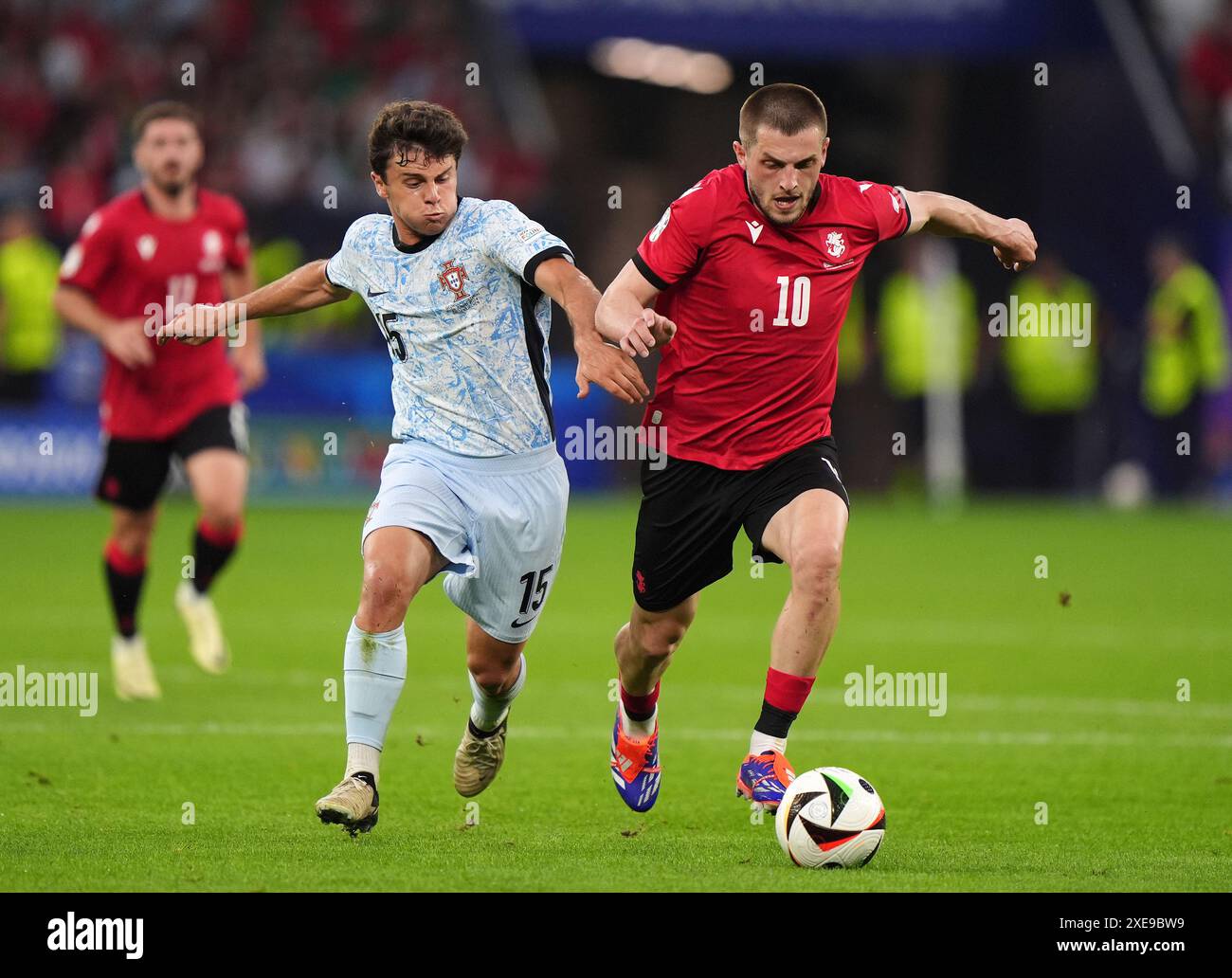 Georgia’s Giorgi Chakvetadze in action against Portugal's Joao Neves ...