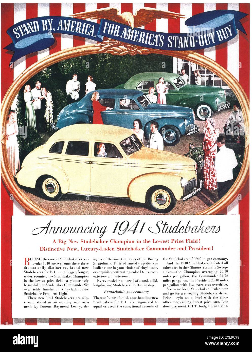 1941 Studebaker President Skyway Cruising Sedan Ad Stock Photo - Alamy