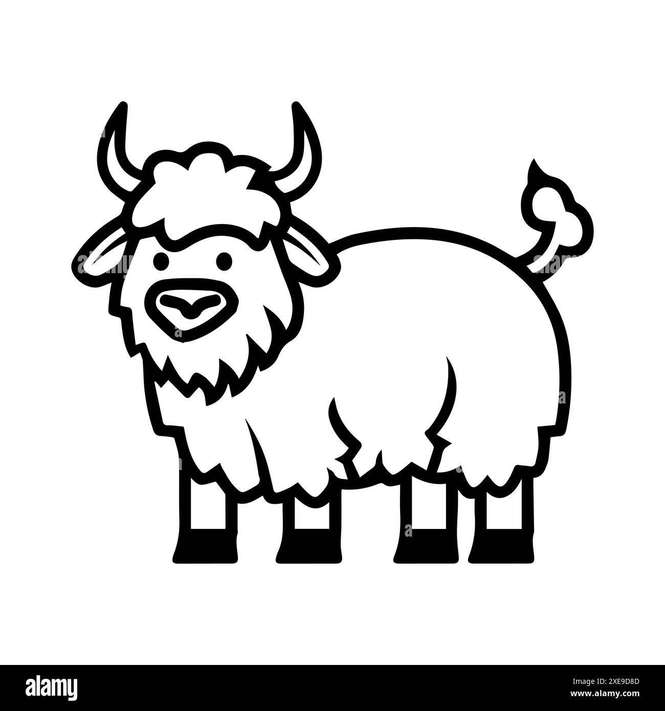 yak icon or modern line symbol. Vector line art and icon design with ...