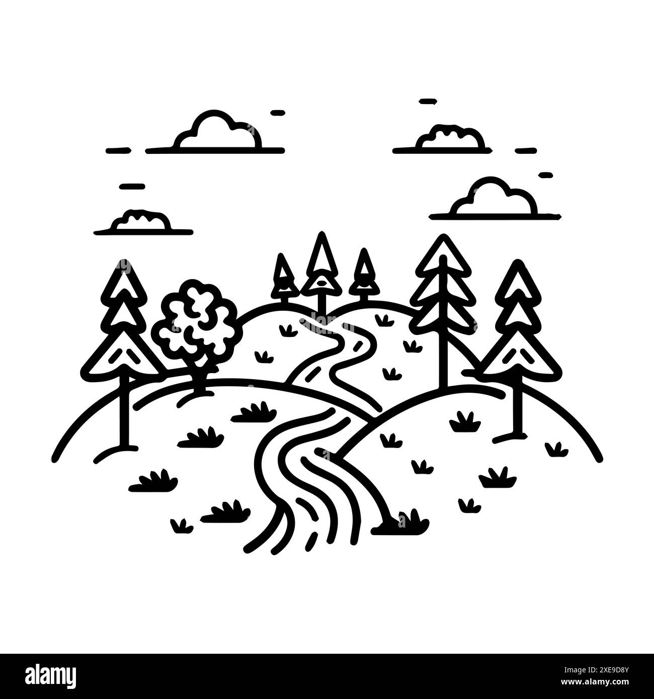 trail icon or modern line symbol. Vector line art and icon design with ...