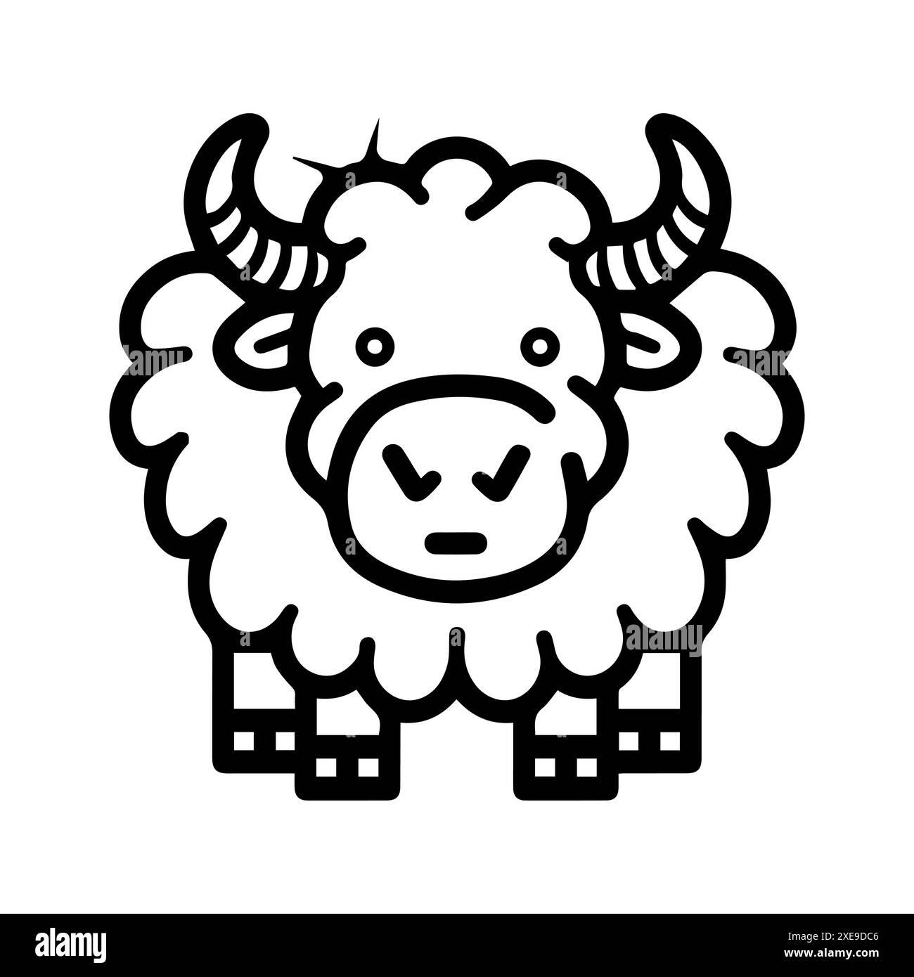 yak icon or modern line symbol. Vector line art and icon design with ...
