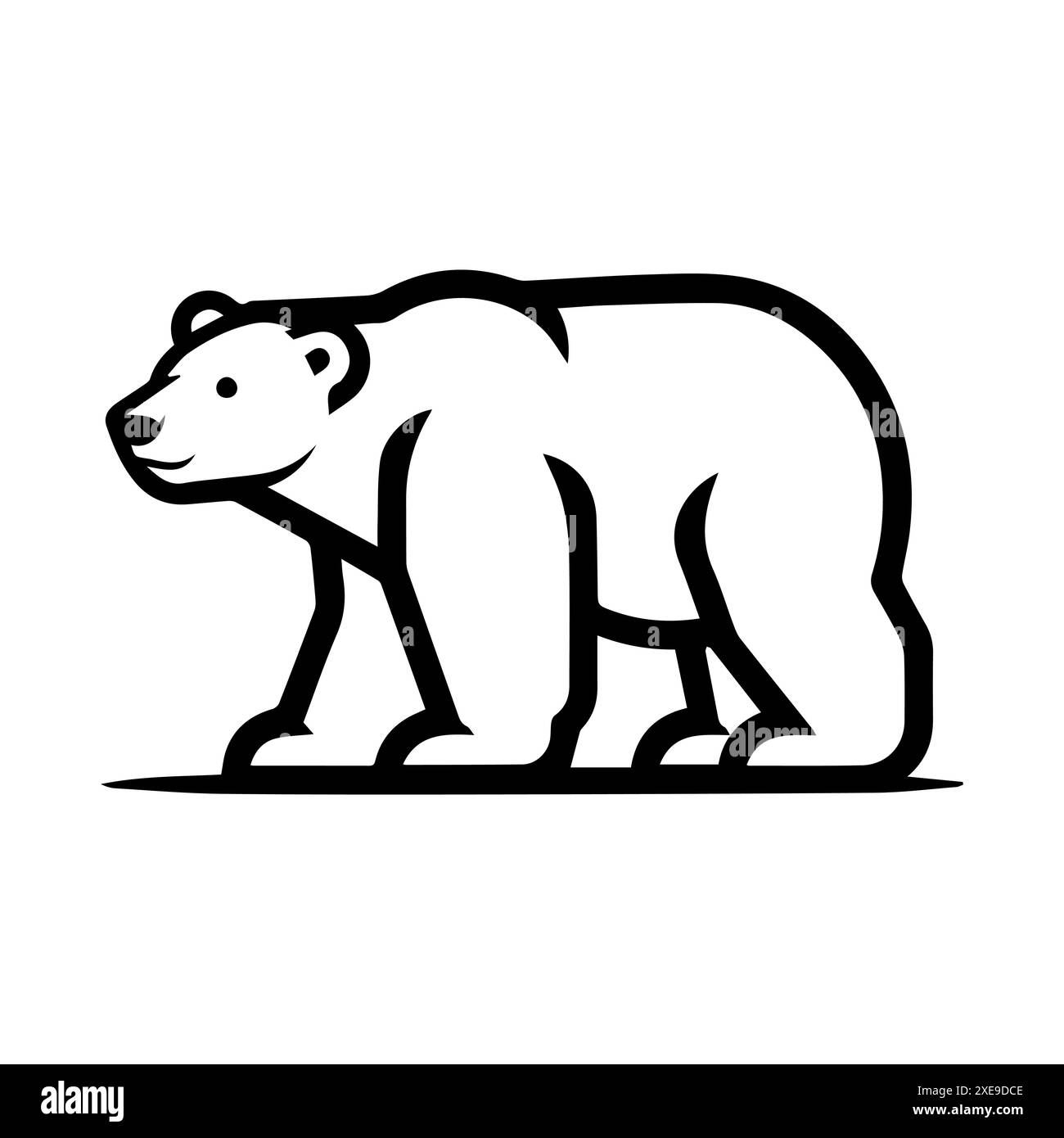 polar bear icon or modern line symbol. Vector line art and icon design ...