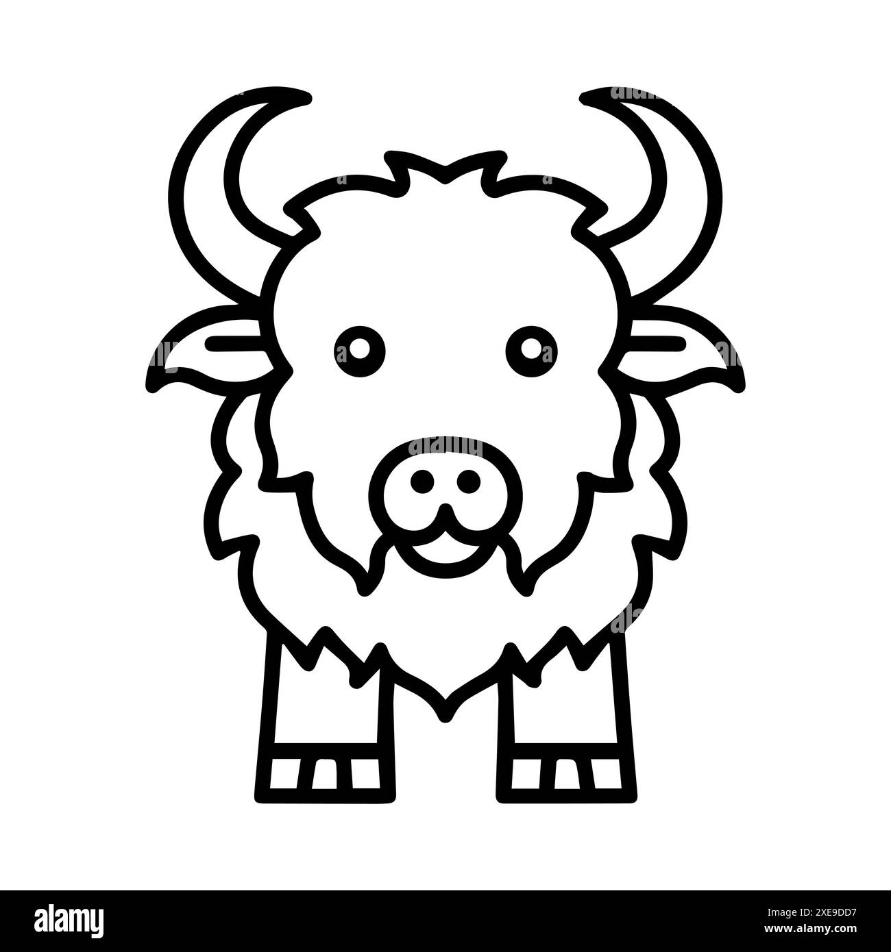 yak icon or modern line symbol. Vector line art and icon design with ...