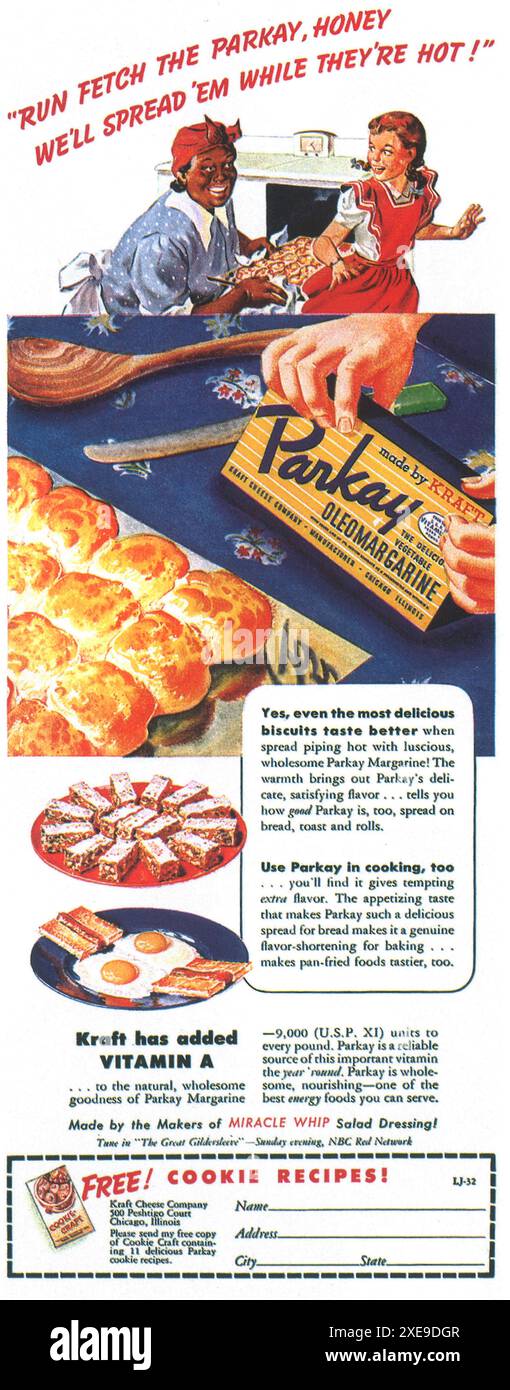 1942 Parkay oleomargarine ad - "Run fetch the Parkay honey Stock Photo ...