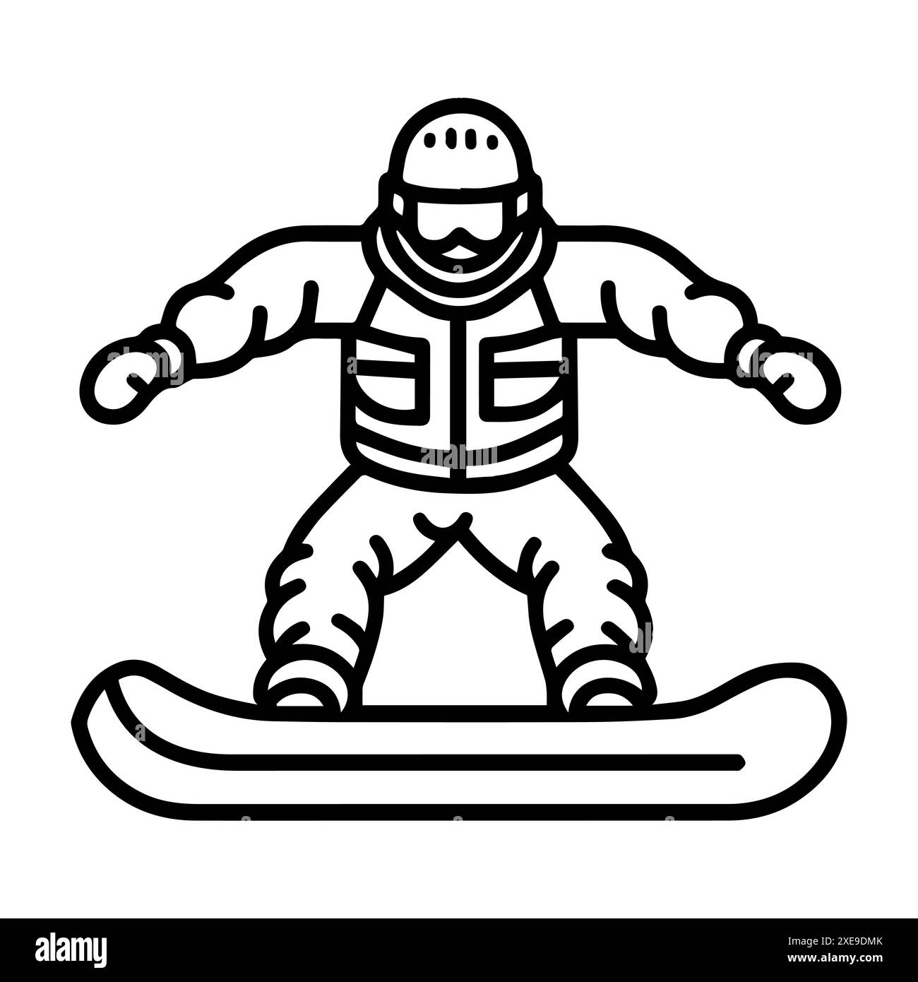 snowboarding icon or modern line symbol. Vector line art and icon ...