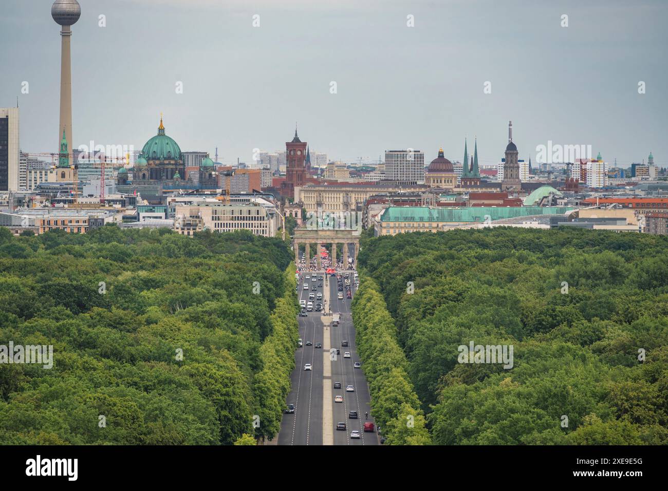 Berlin Germany, high angle view city skyline at Brandenburg Gate and ...