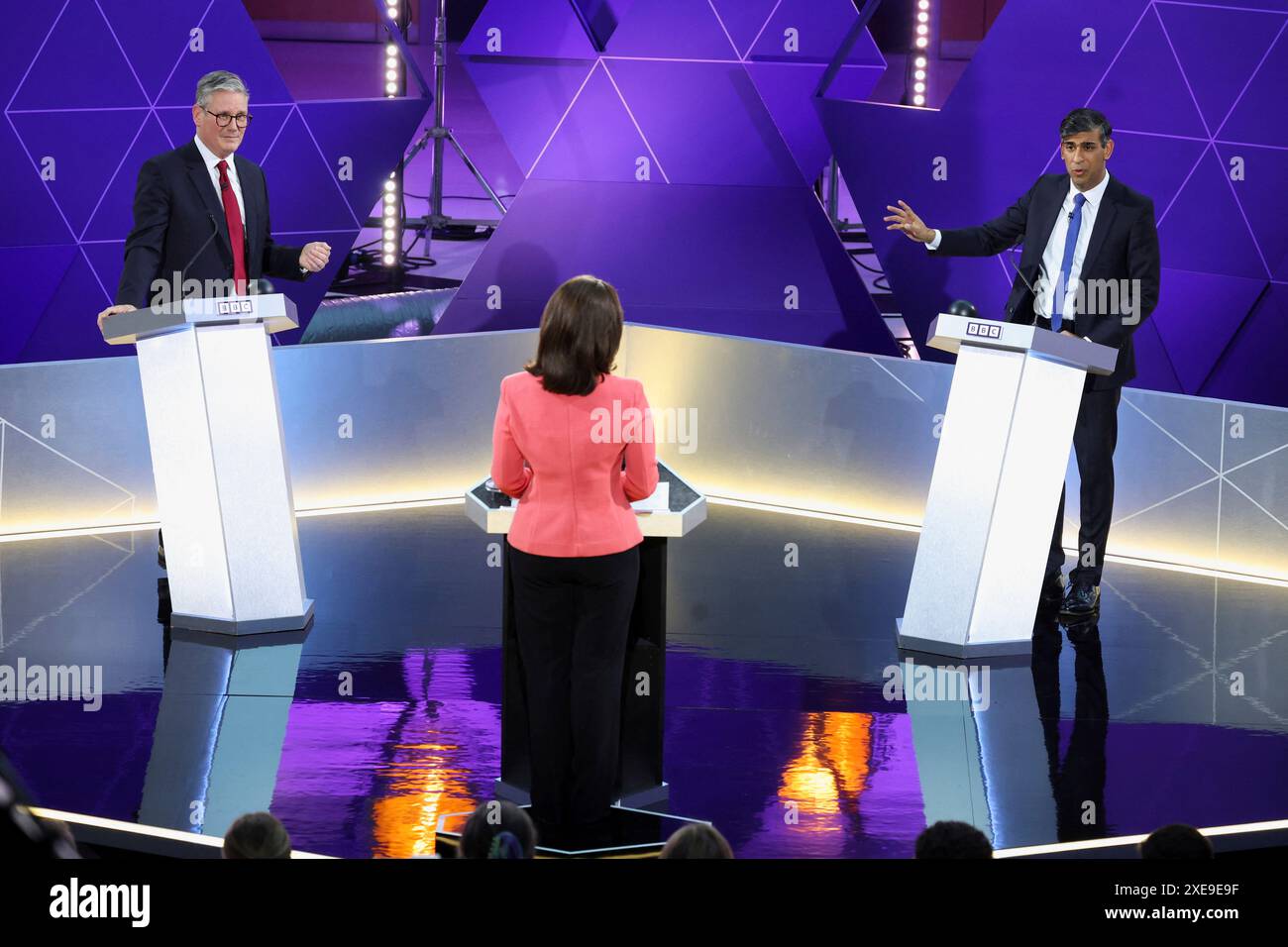 Britain's Prime Minister Rishi Sunak and opposition Labour Party leader ...
