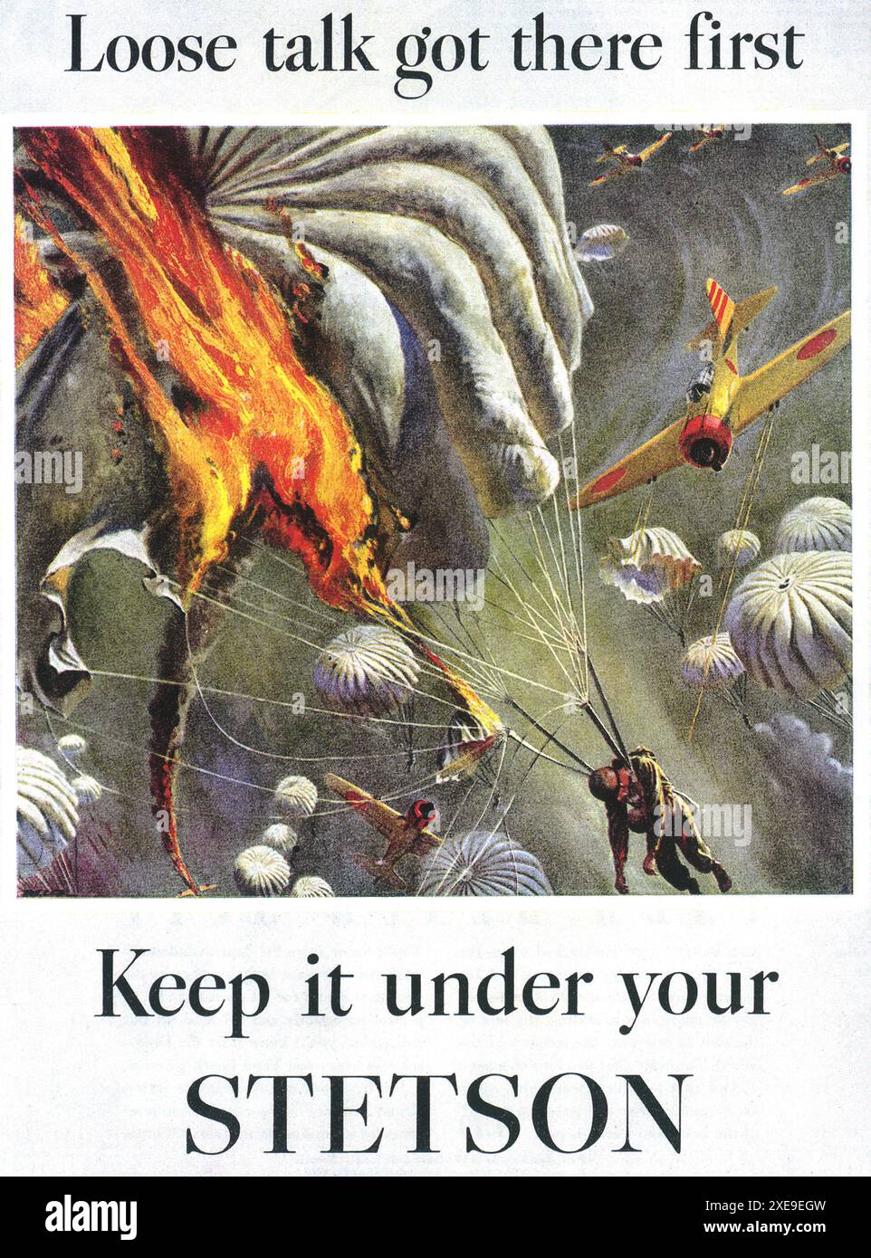 1944 WW2 Stetson Hat ad - Japanese Zero Fighters Strafing U.S ...