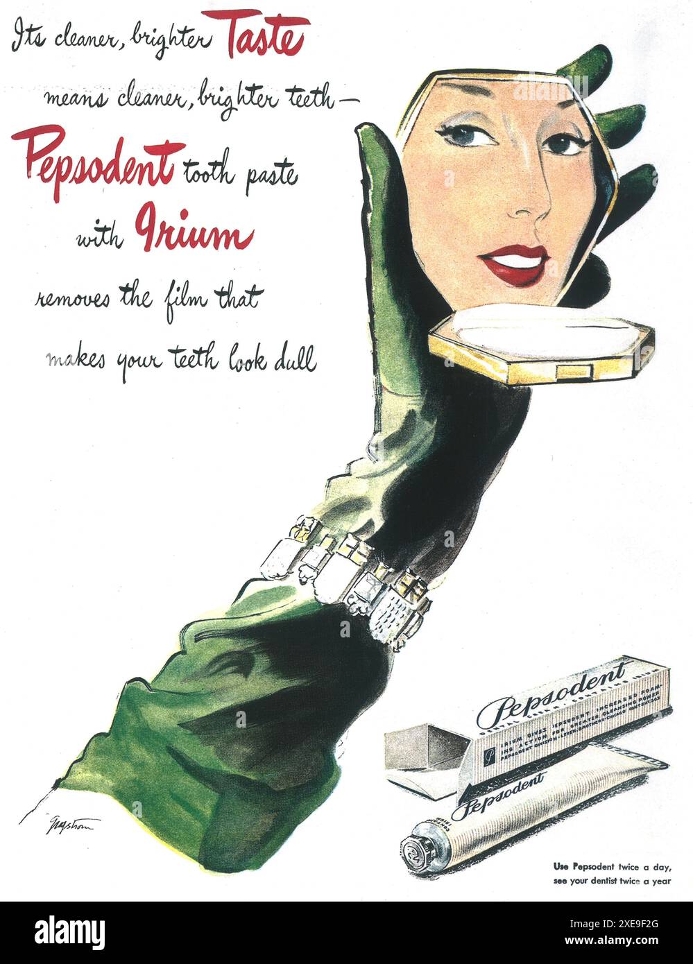 1945 Pepsodent toothpaste ad Stock Photo - Alamy