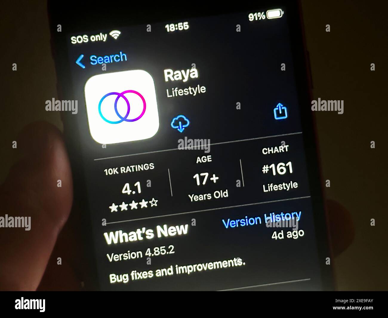 Cupertino, California, USA. 24th June, 2024. A user viewing the Raya ...