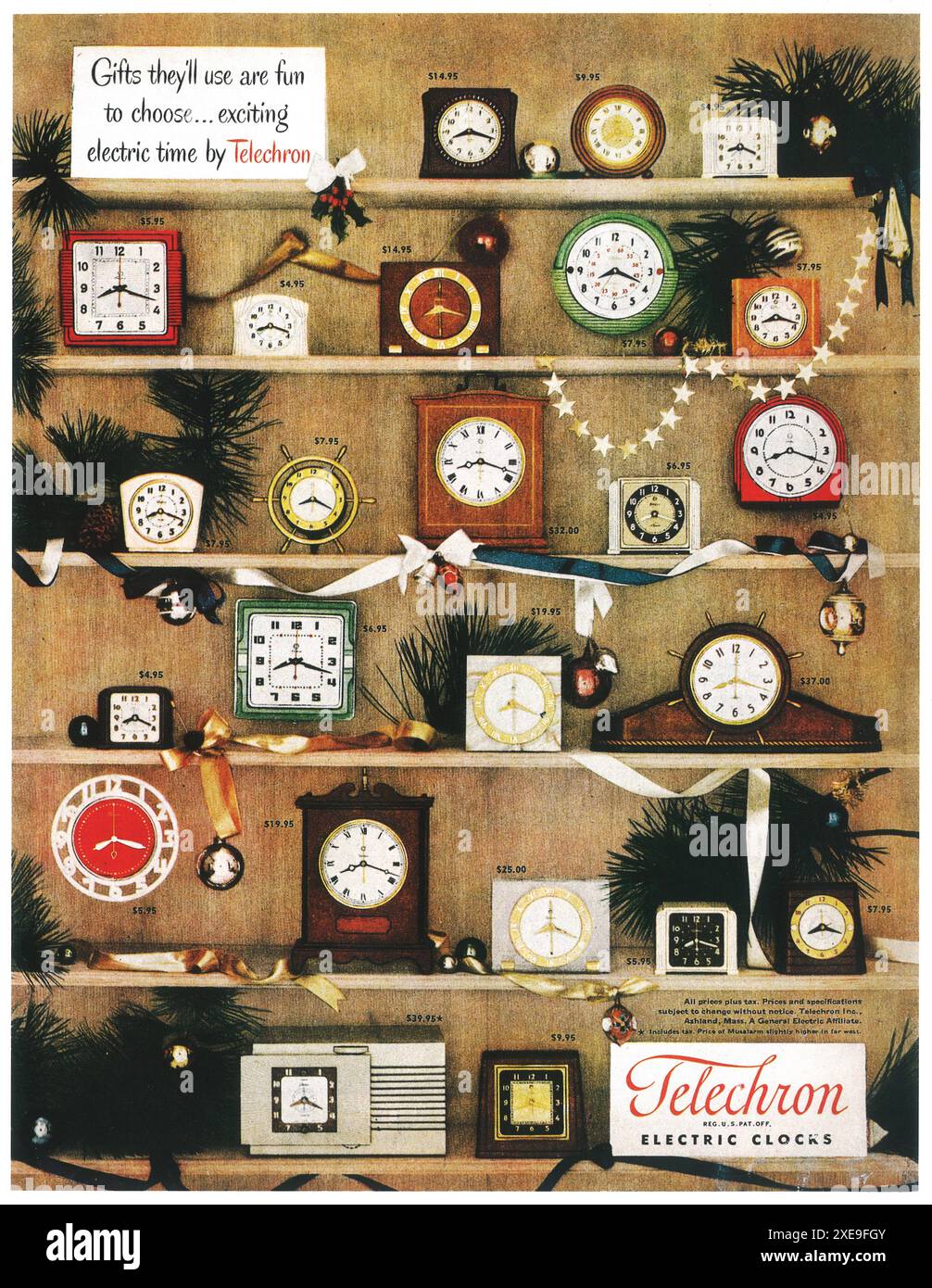 1948 Telechron Electric Clocks ad Stock Photo - Alamy
