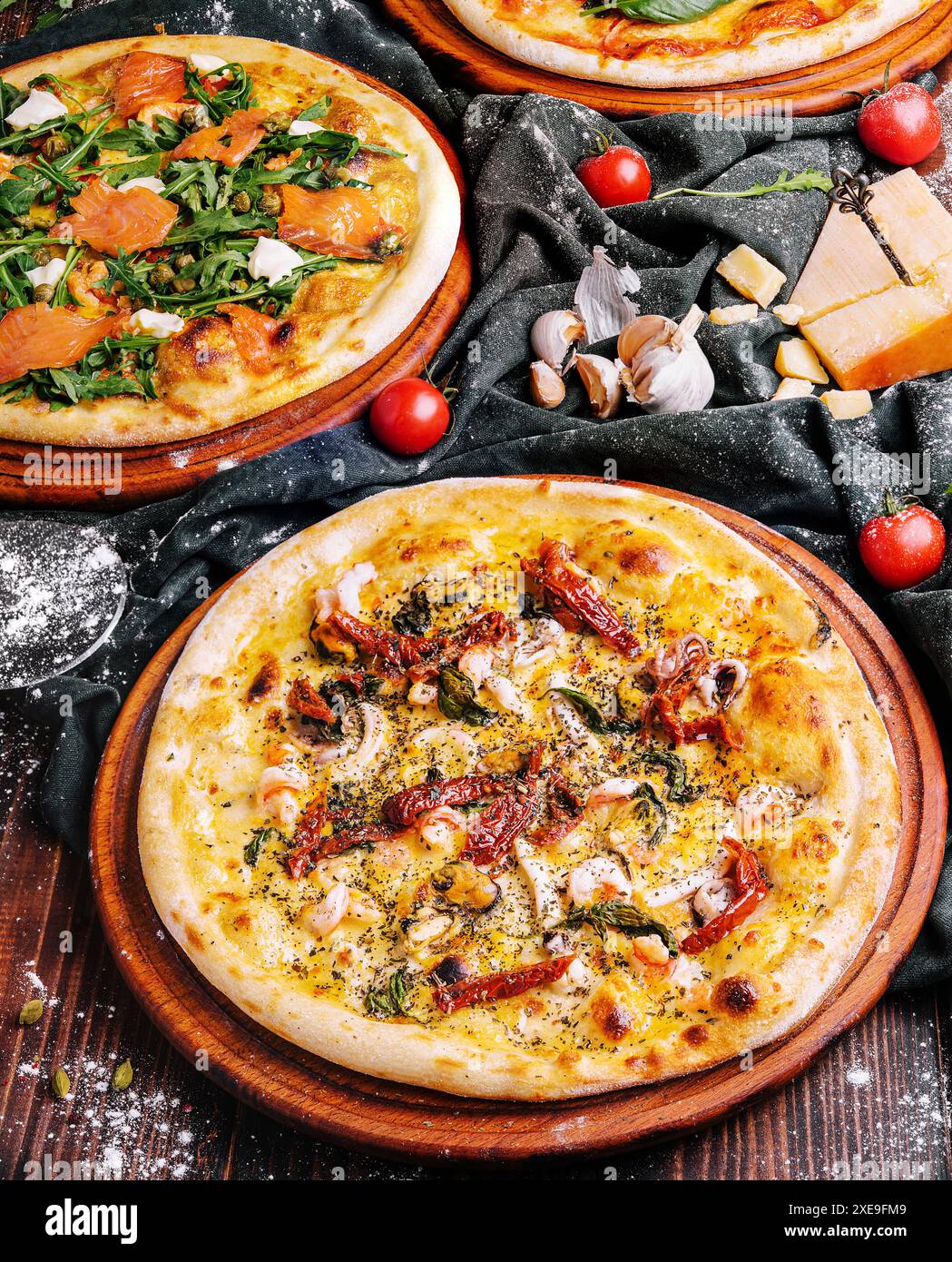 Two different pizza hi-res stock photography and images - Alamy