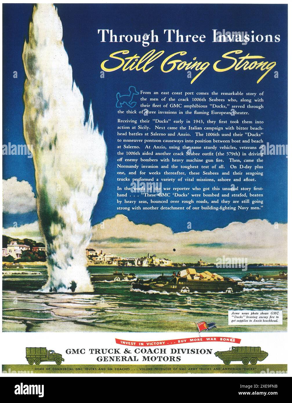 1945 WW2 GMC General Motors Trucks ad - Anzio beachhead military ...