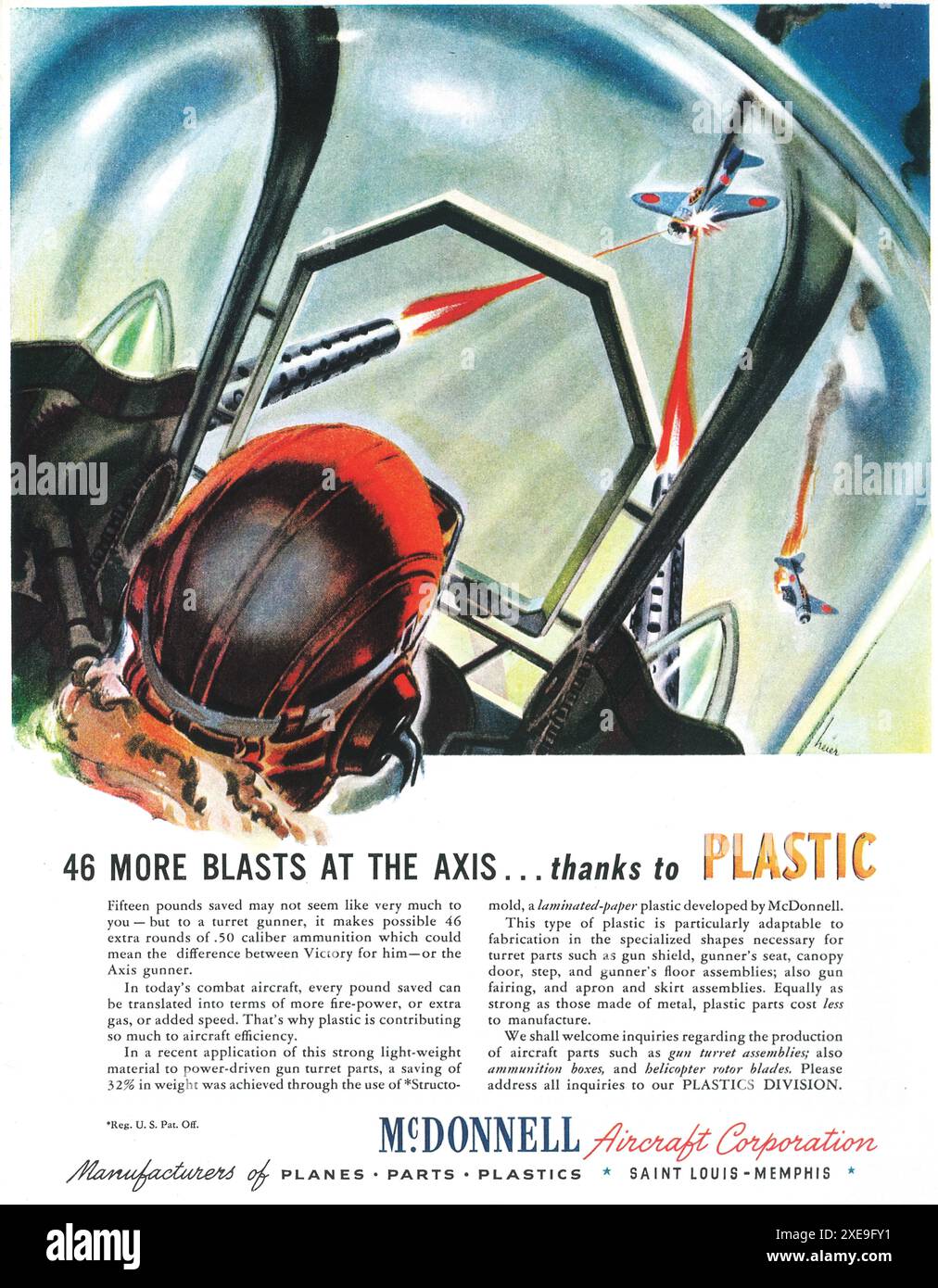 1943 WW2 Plastic McDonnell Douglas Aircraft Support Ad - Warplane ...